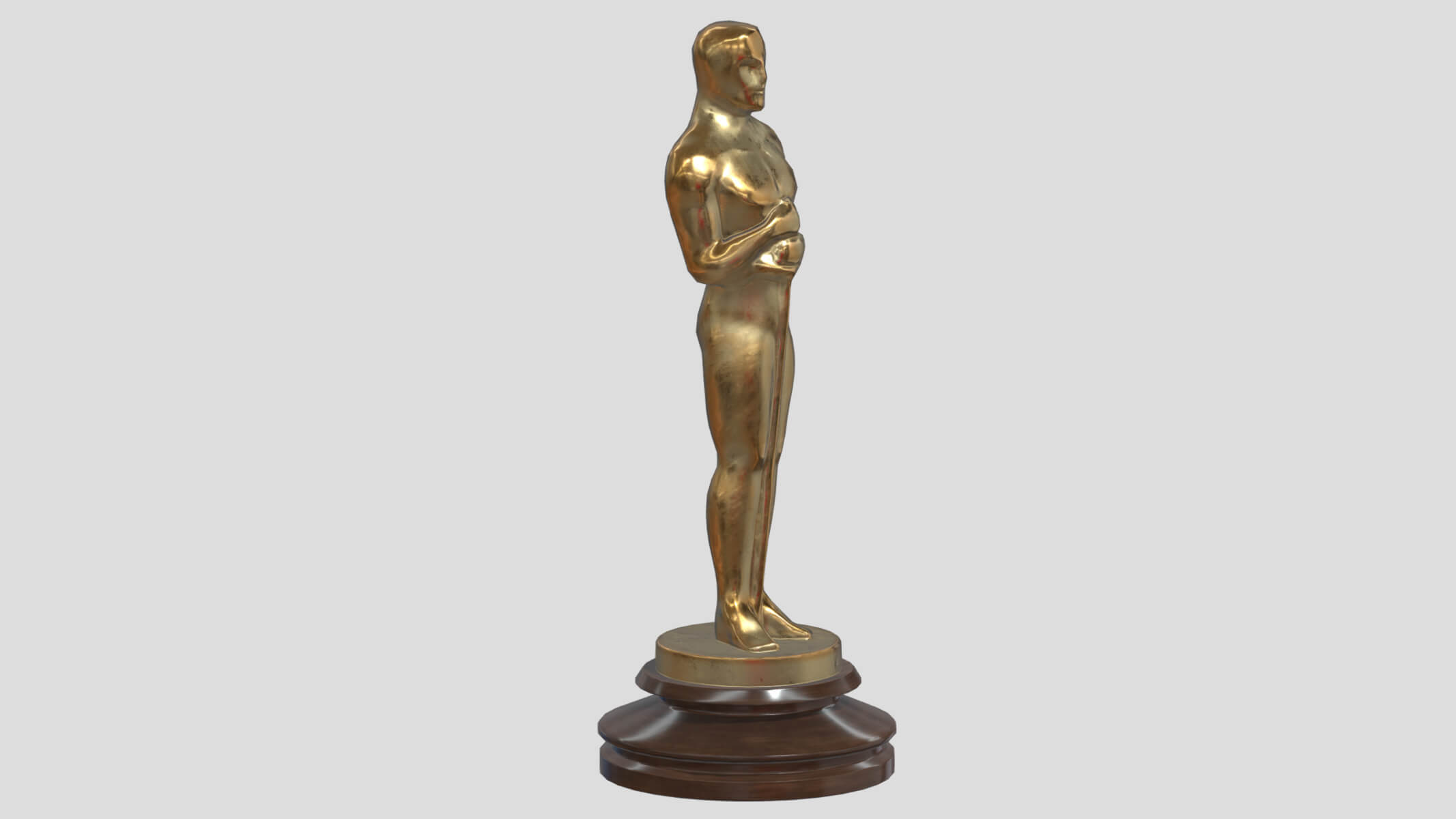 Oscar Award Low Poly Gold Matte - 3D Model by frezzy