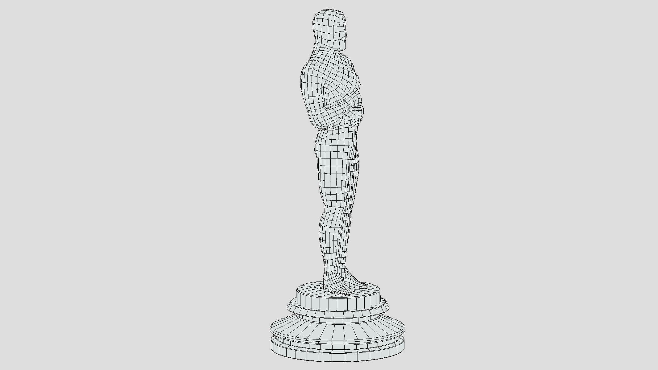Oscar Award Low Poly Gold Matte - 3D Model by frezzy