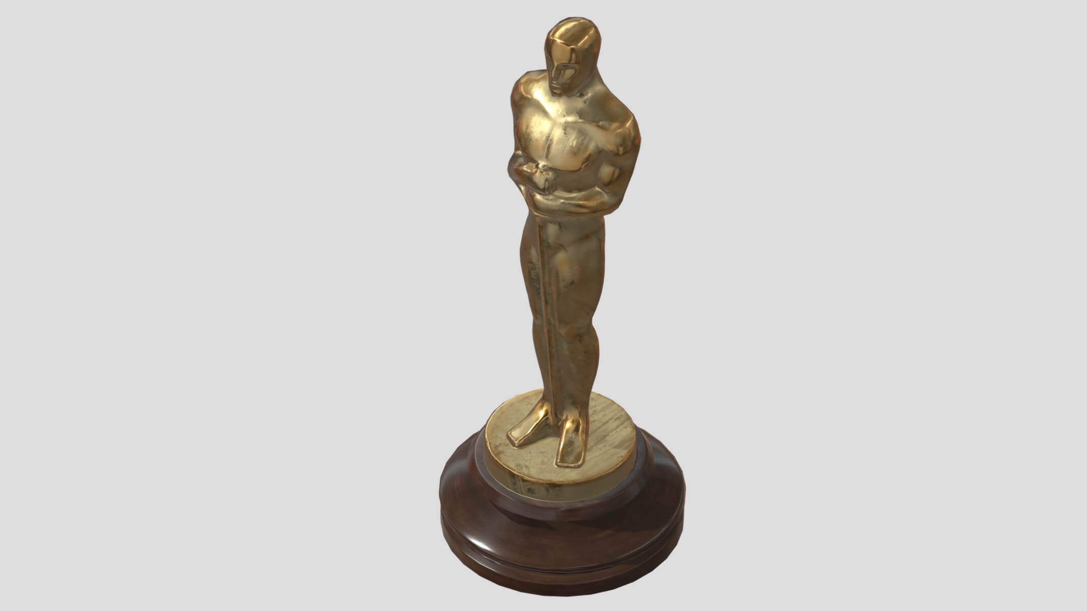 Oscar Award Low Poly Gold Matte - 3D Model by frezzy