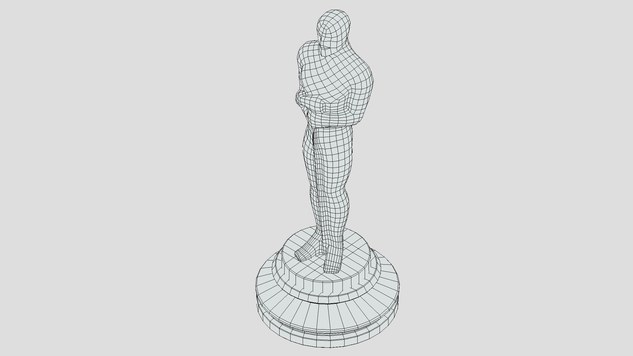Oscar Award Low Poly Gold Matte - 3D Model by frezzy