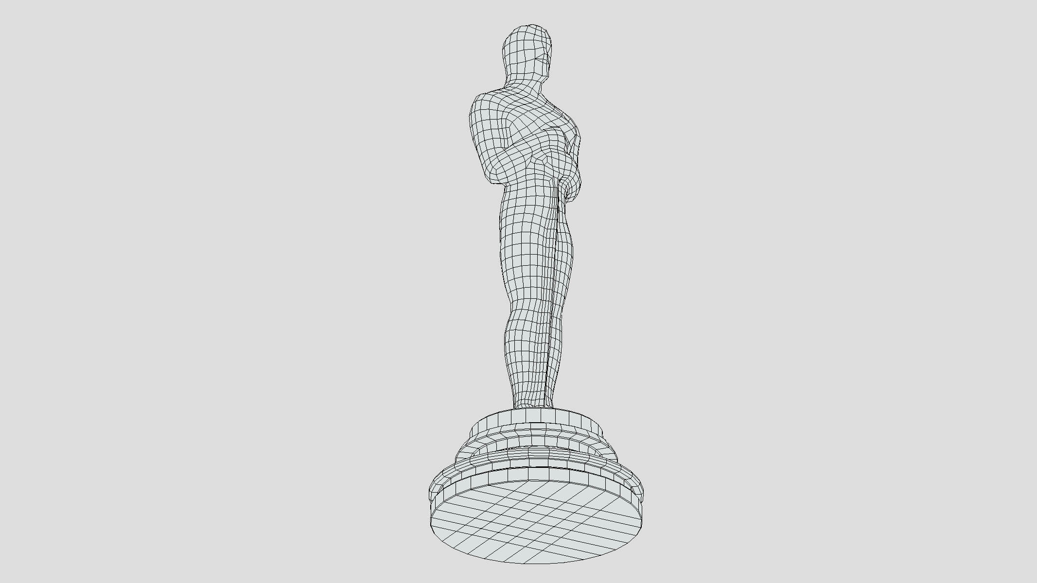 Oscar Award Low Poly Gold Matte - 3D Model by frezzy