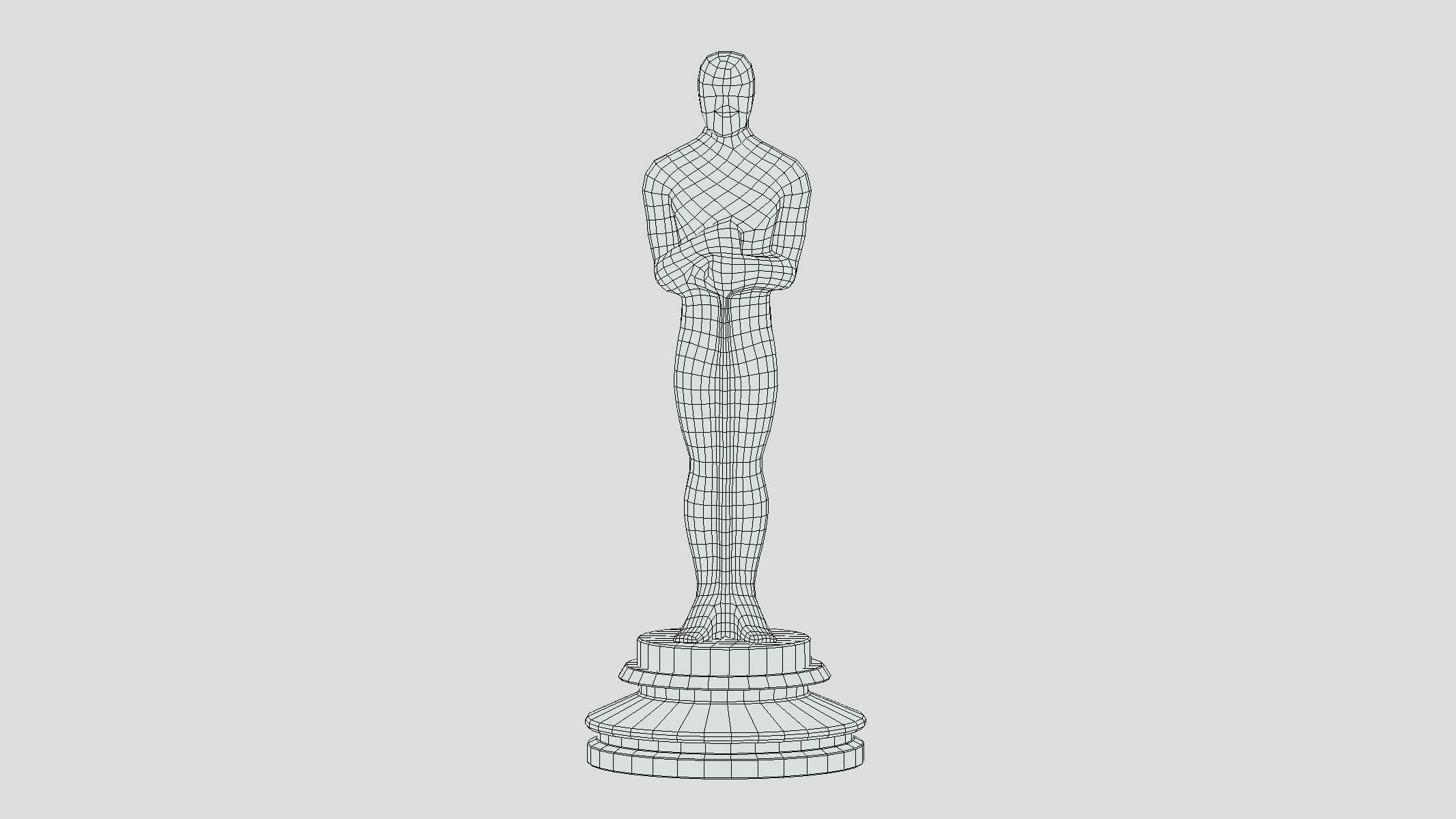 Oscar Award Low Poly Gold - 3D Model by frezzy