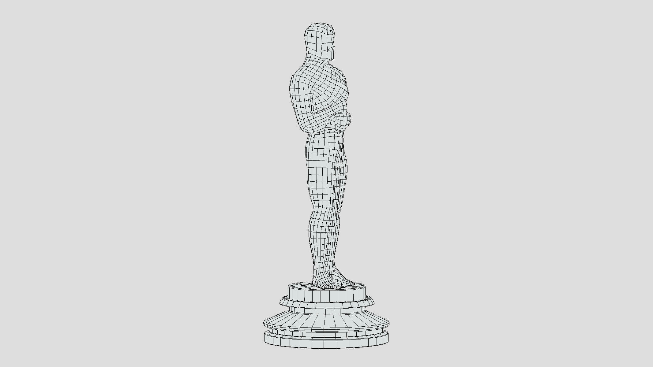 Oscar Award Low Poly Gold - 3D Model by frezzy
