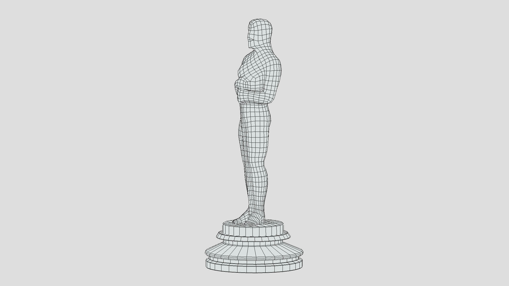 Oscar Award Low Poly Gold - 3D Model by frezzy