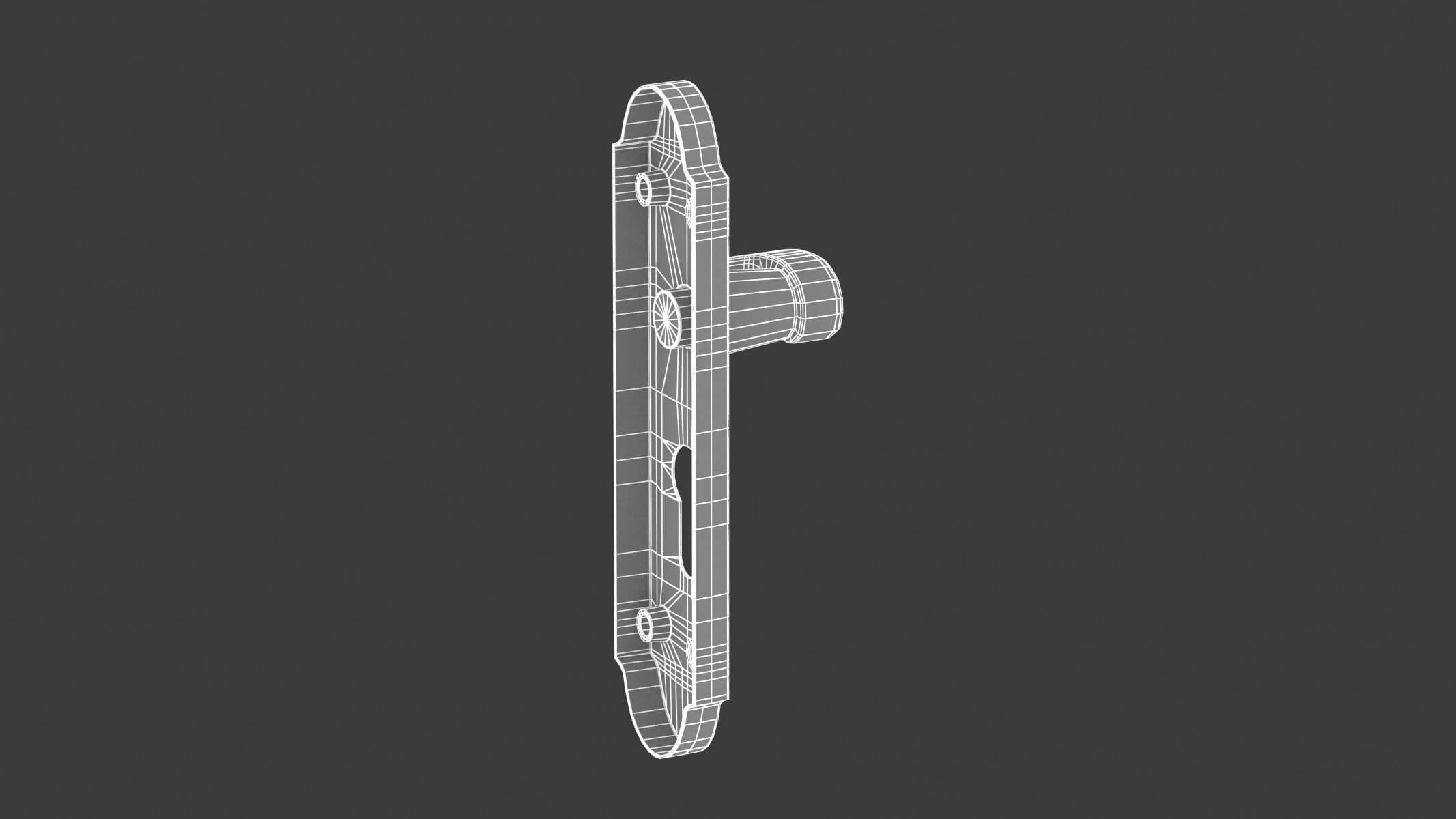 Oxford Door Handle Brass - 3D Model by frezzy