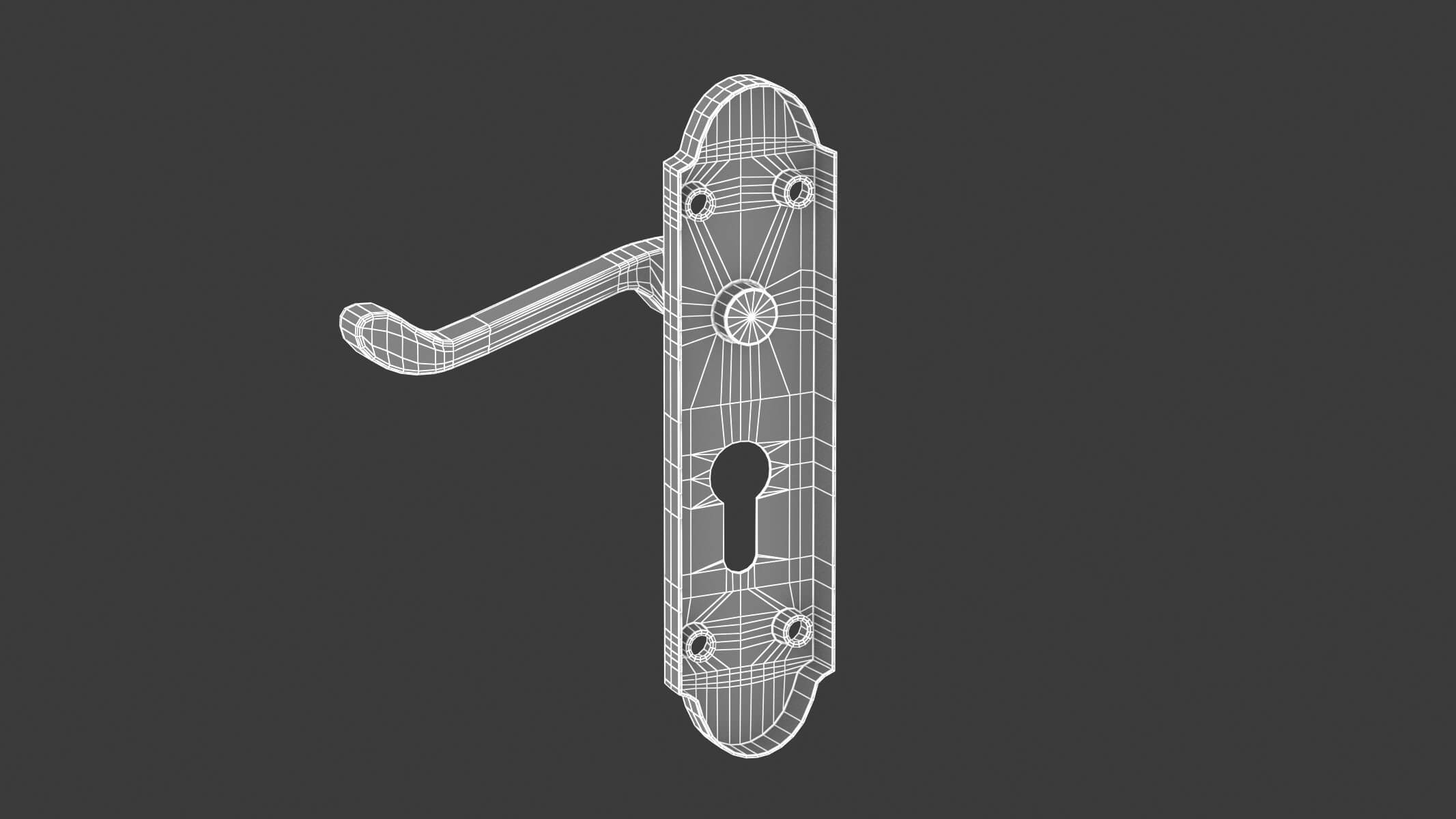 Oxford Door Handle Brass - 3D Model by frezzy