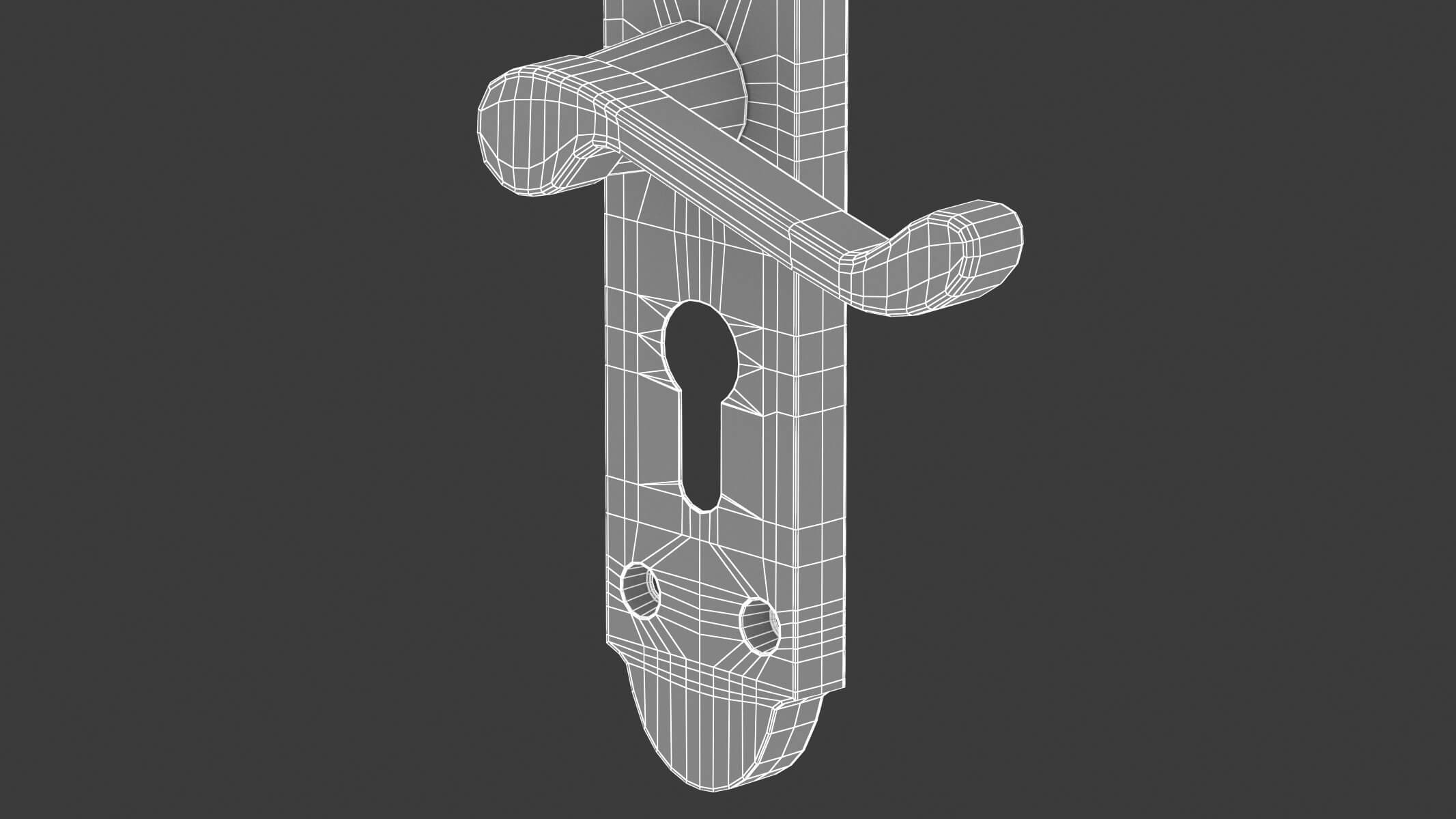 Oxford Door Handle Brass - 3D Model by frezzy