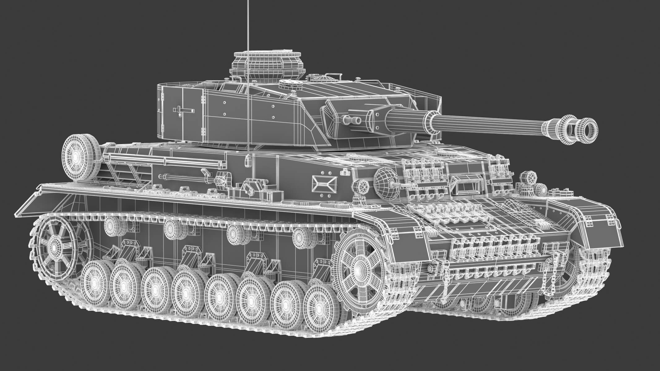 Panzer IV Medium Tank - 3D Model by frezzy