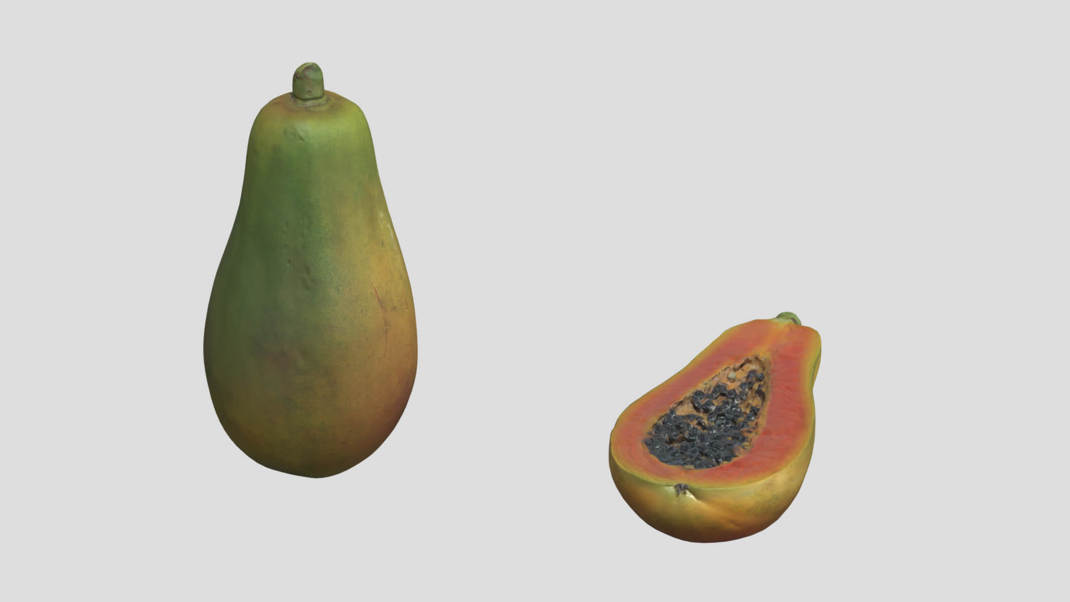 Papaya Low Poly - 3D Model by frezzy