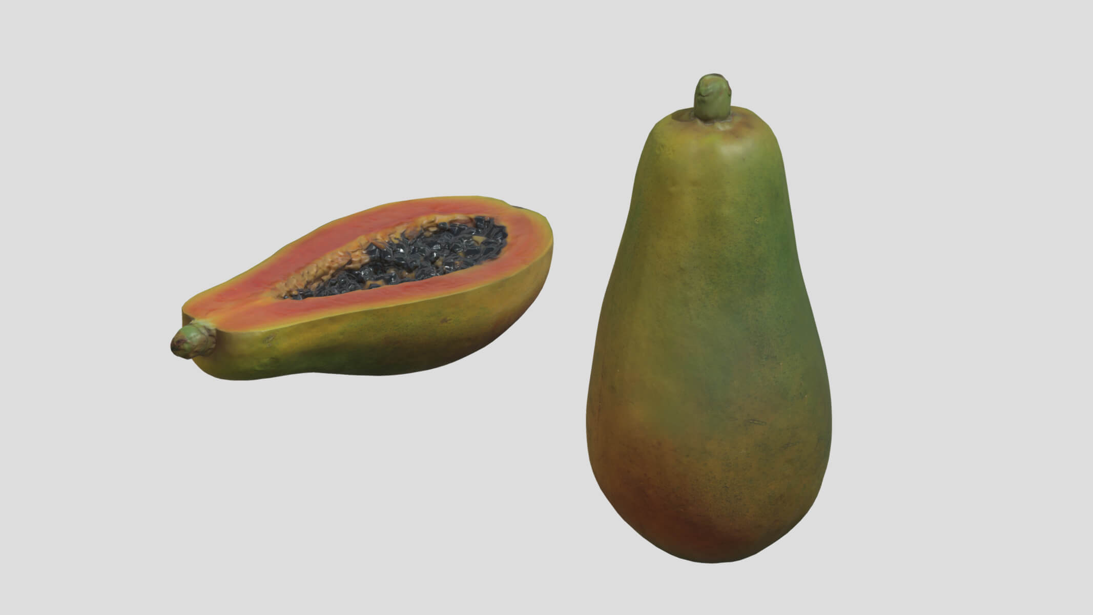 Papaya Low Poly - 3D Model by frezzy