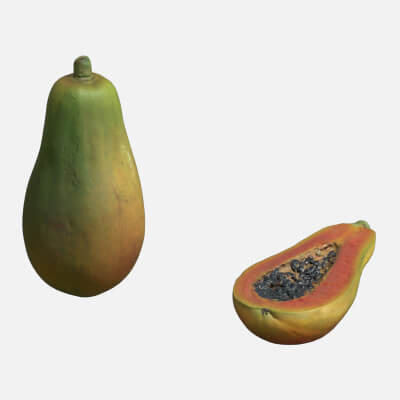 Papaya Low Poly - 3D Model by frezzy