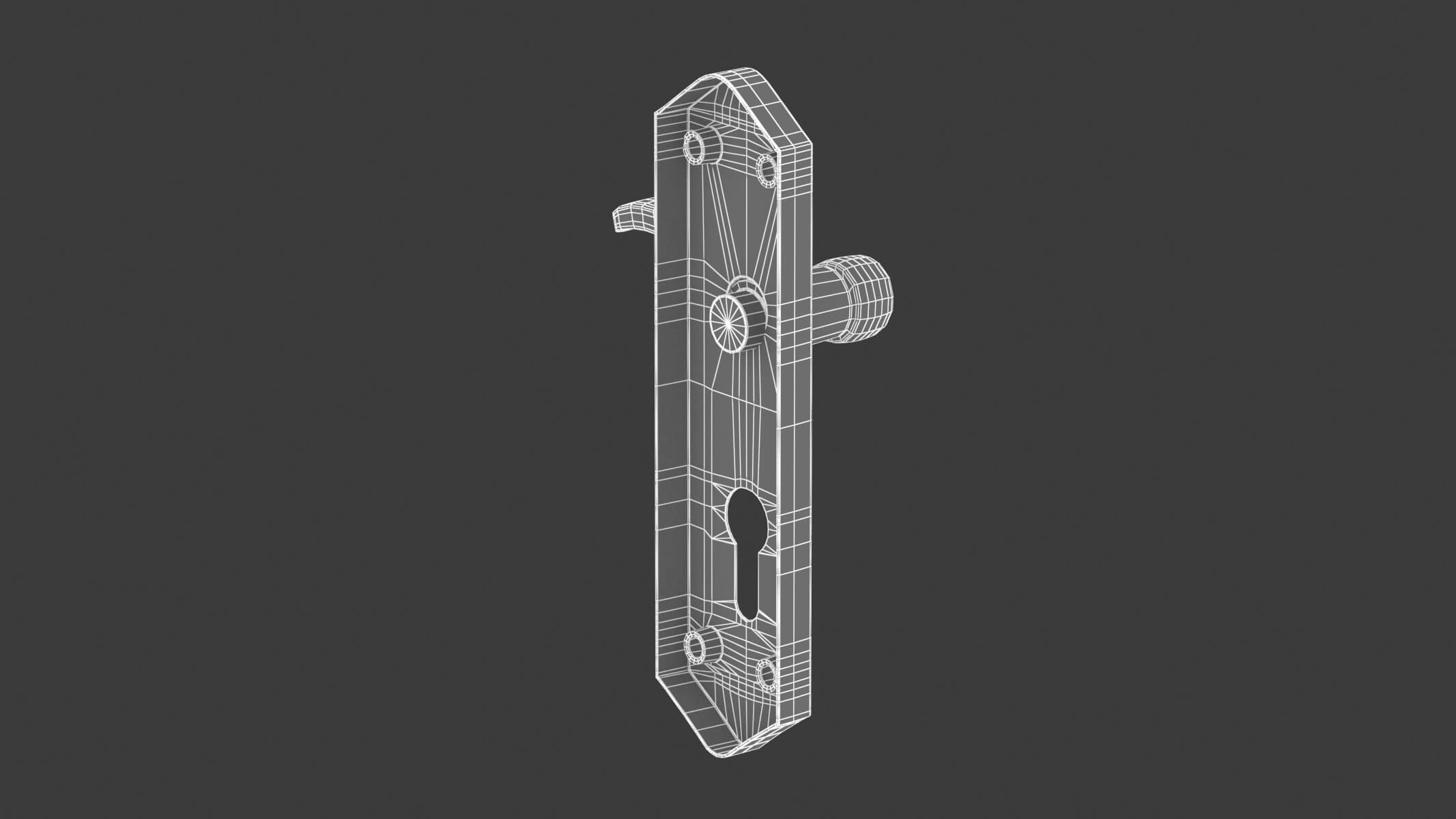 Paris Door Handles Polished Brass - 3D Model by frezzy