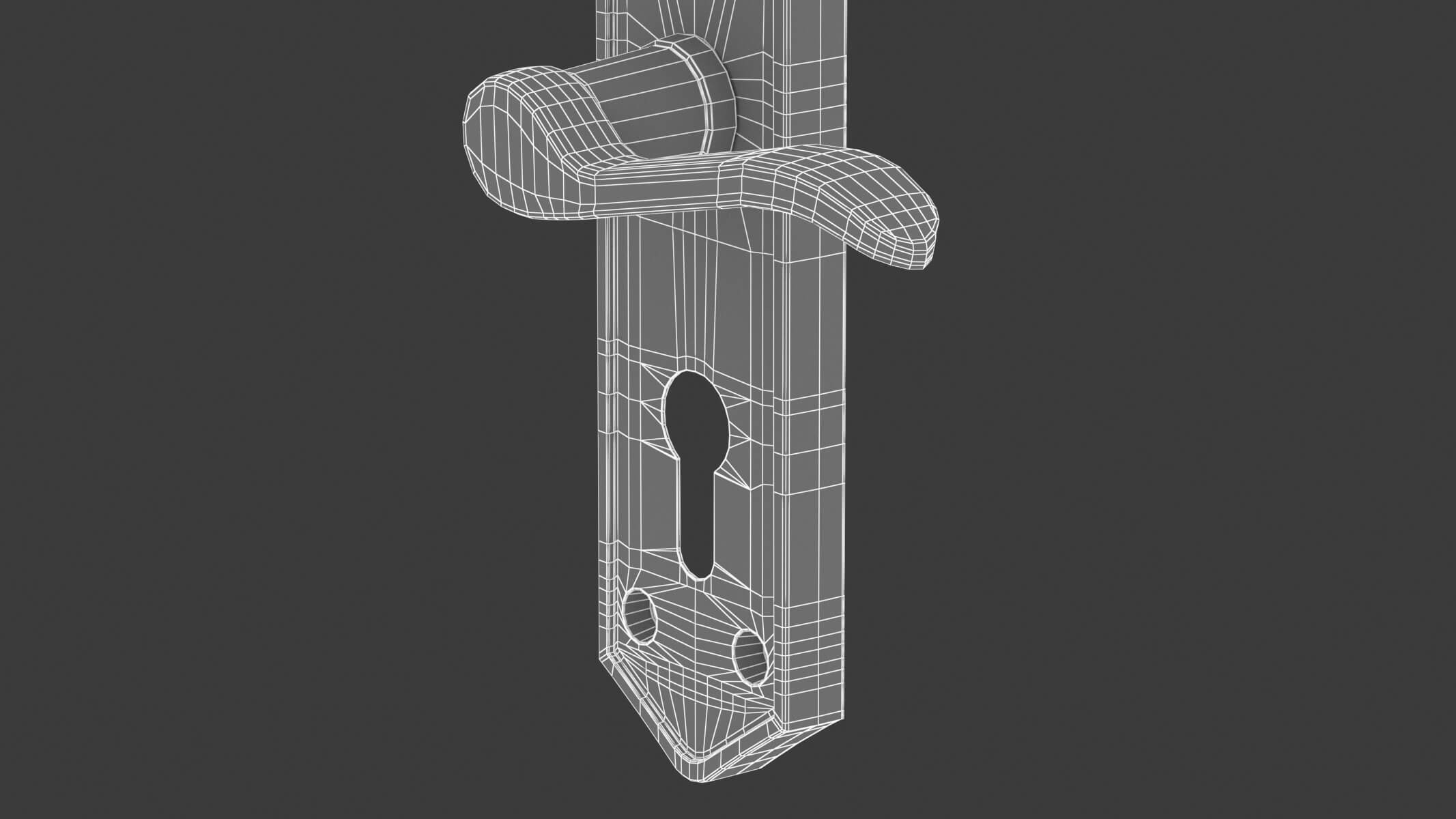 Paris Door Handles Polished Brass - 3D Model by frezzy