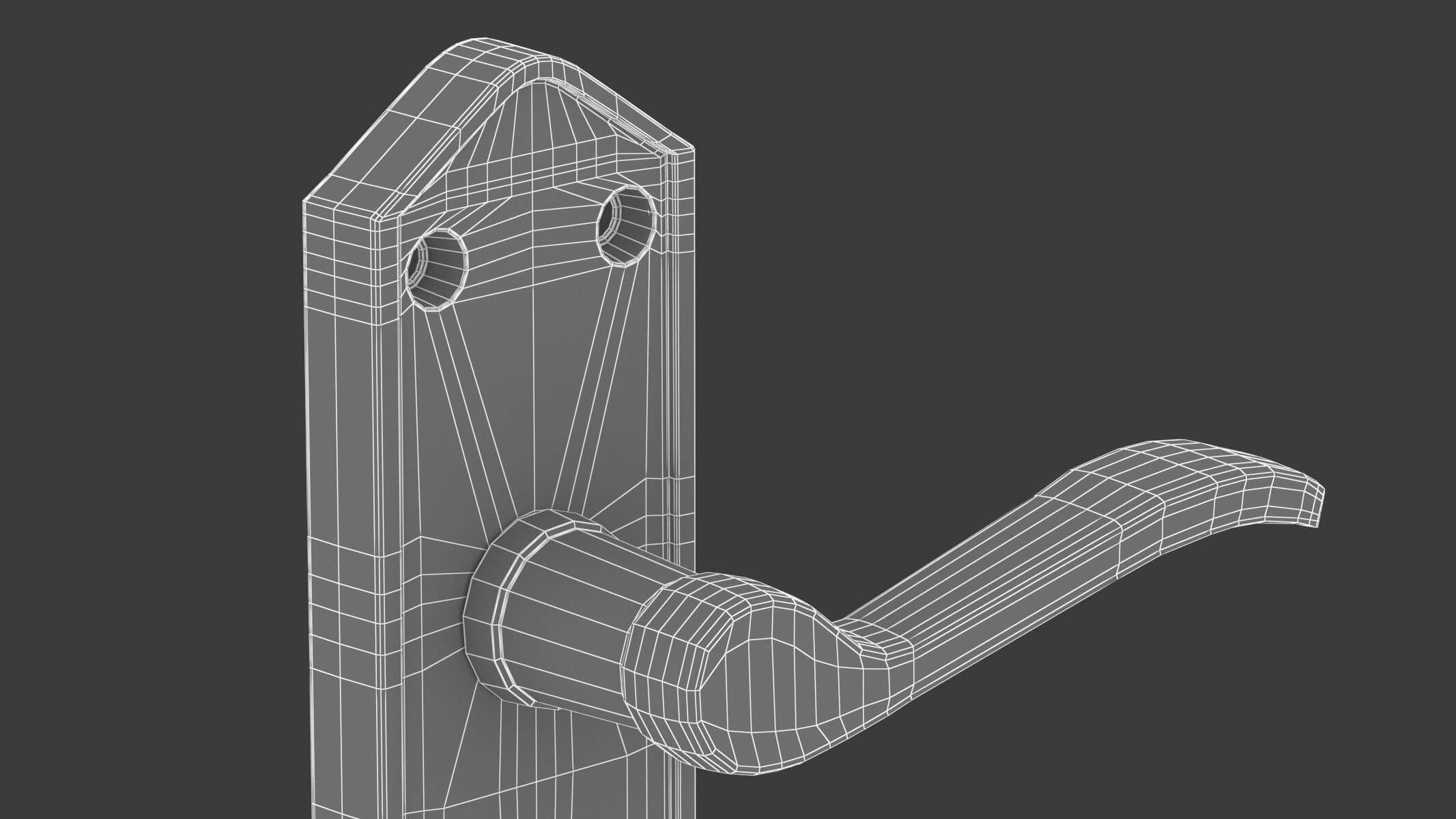 Paris Door Handles Polished Brass - 3D Model by frezzy