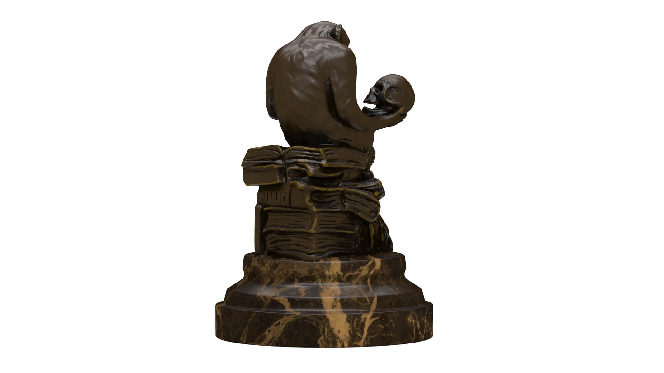 Philosophizing Monkey Low Poly - 3D Model by frezzy