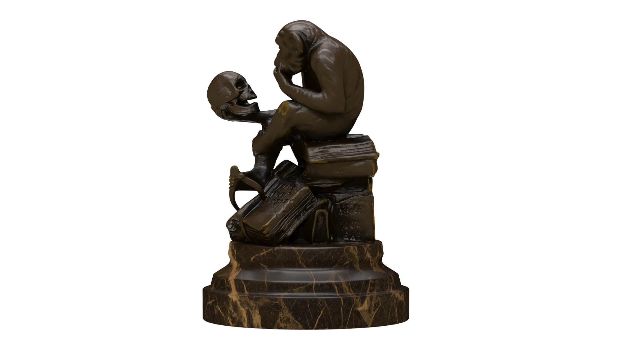 Philosophizing Monkey Low Poly - 3D Model by frezzy