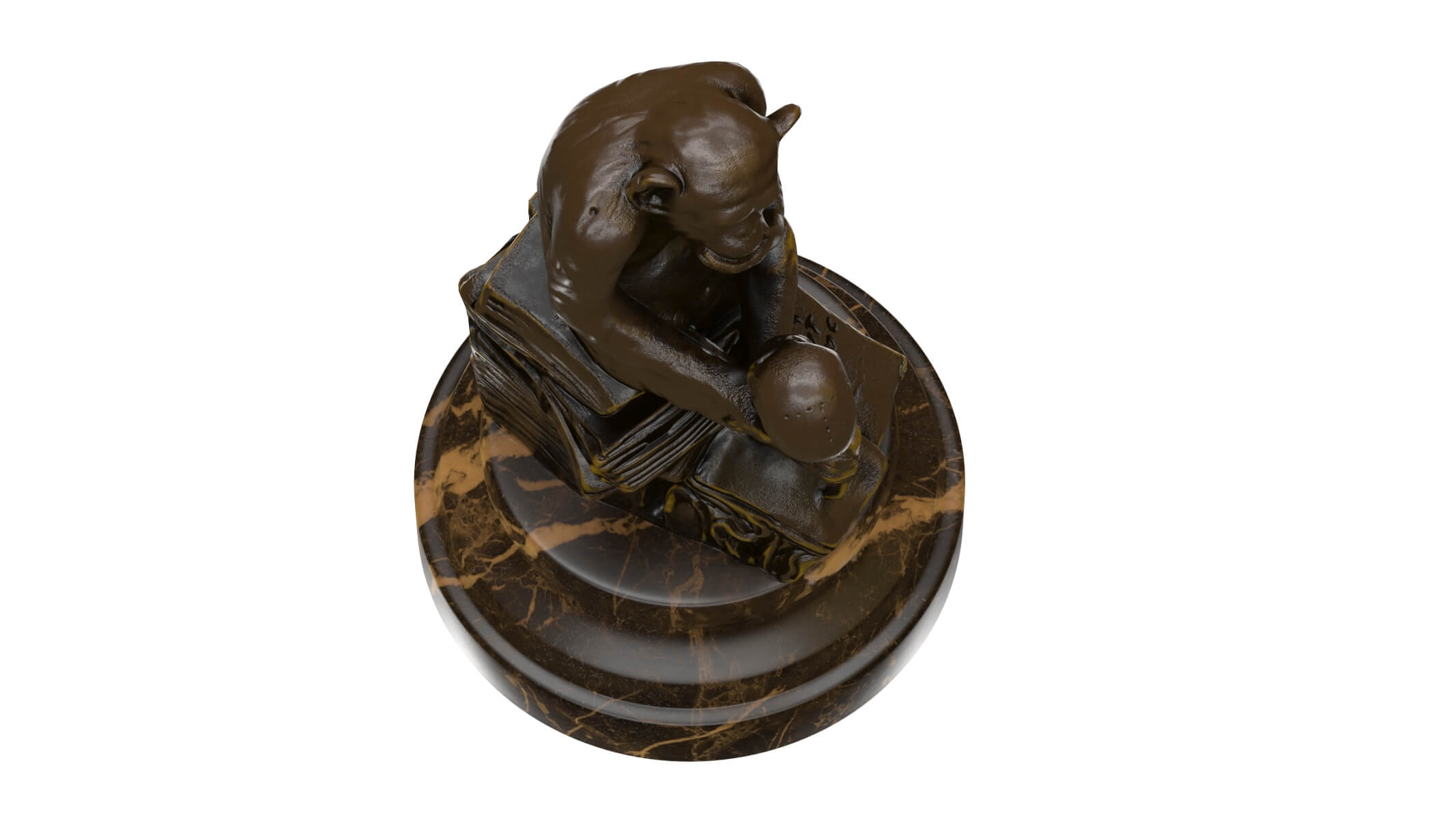 Philosophizing Monkey Low Poly - 3D Model by frezzy