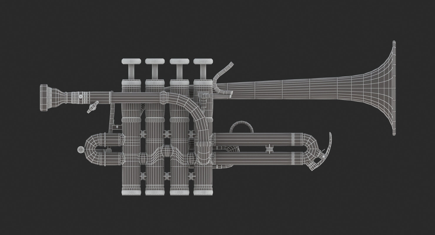 Piccolo Trumpet - 3D Model by frezzy