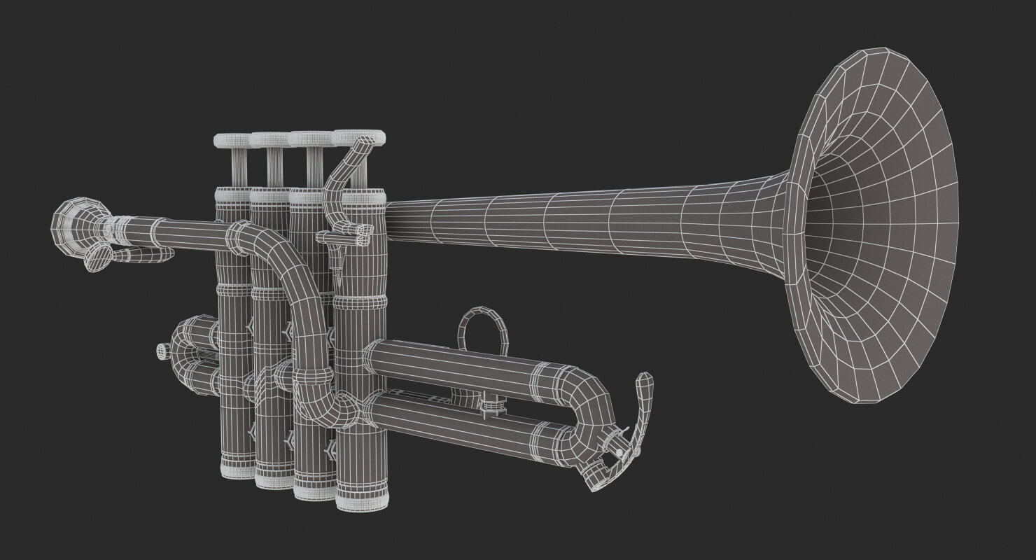 Piccolo Trumpet - 3D Model by frezzy