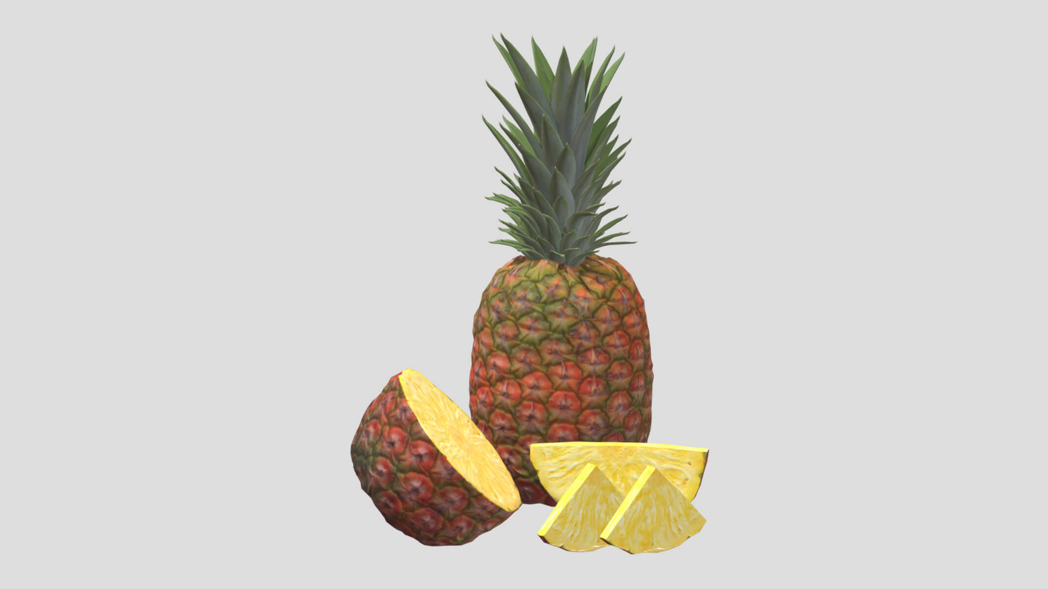 Pineapple Low Poly - 3D Model by frezzy