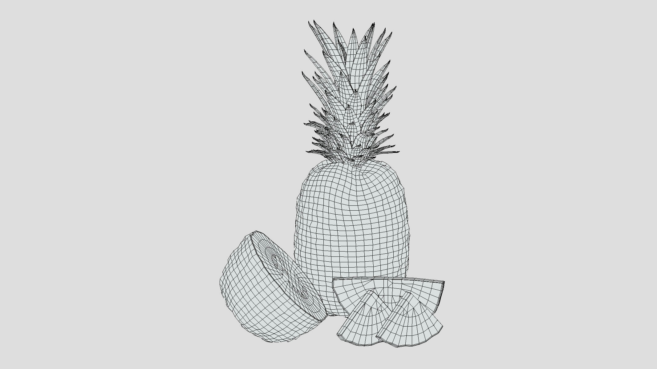 Pineapple Low Poly - 3D Model by frezzy
