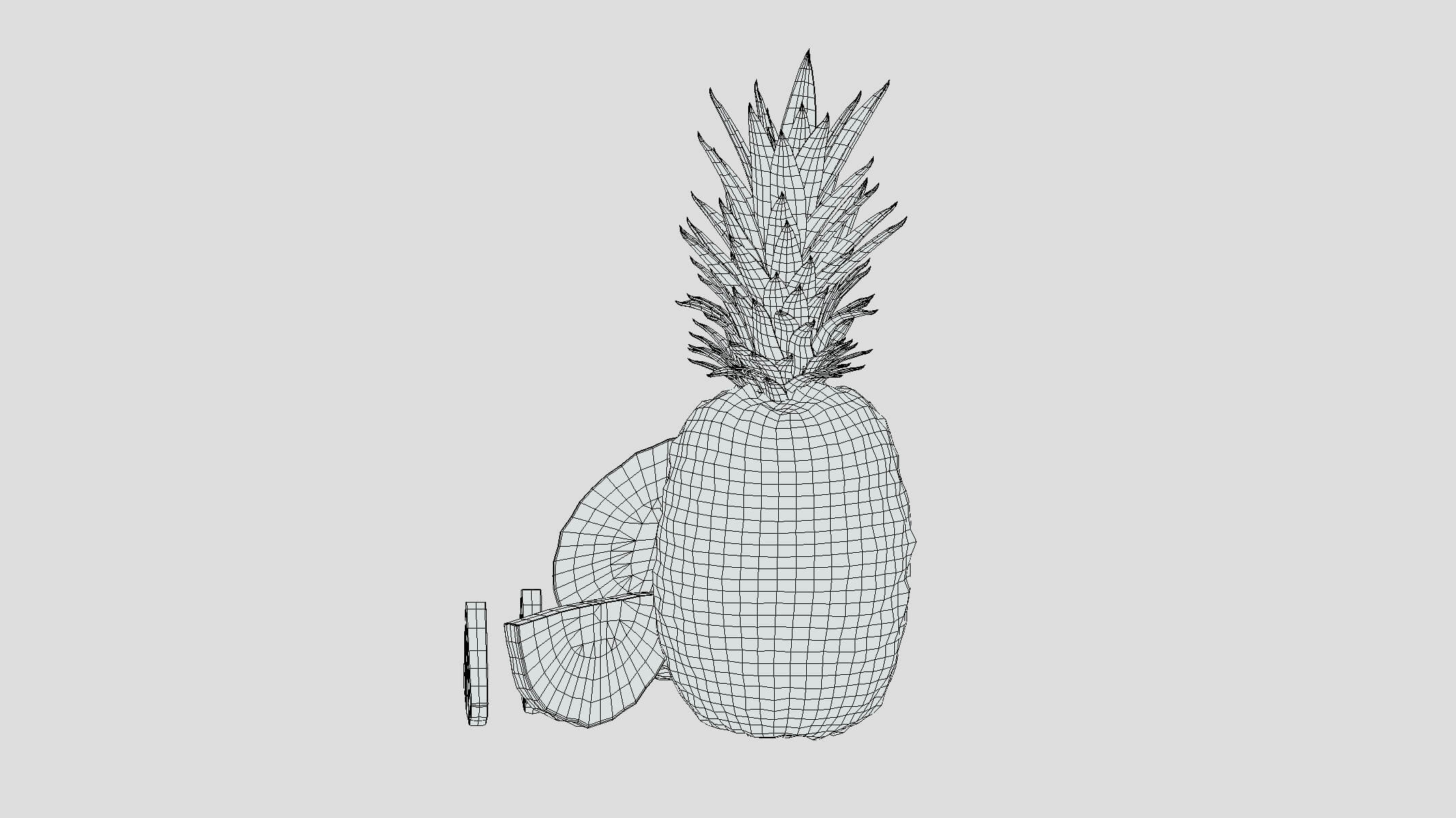 Pineapple Low Poly - 3D Model by frezzy
