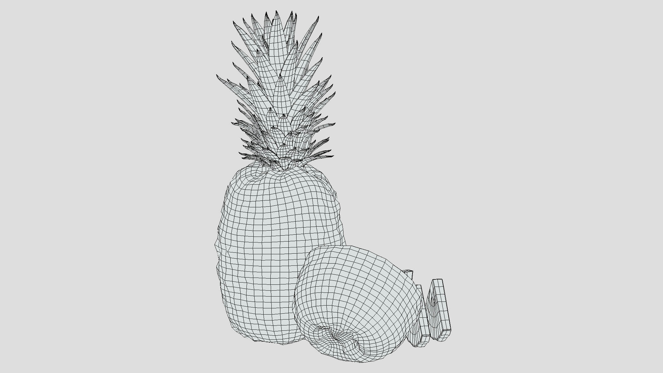 Pineapple Low Poly - 3D Model by frezzy
