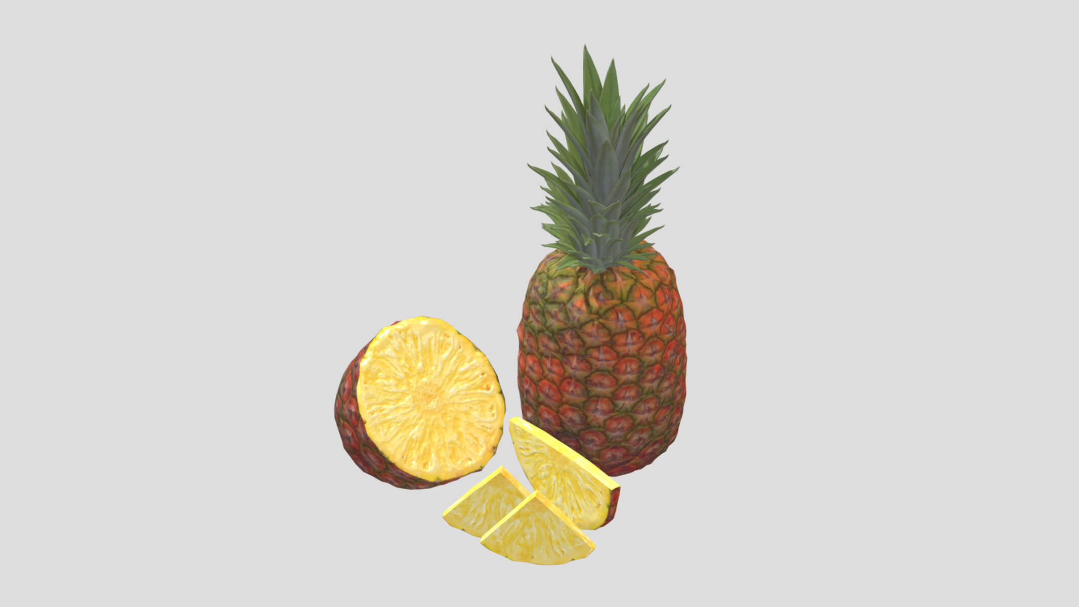 Pineapple Low Poly - 3D Model by frezzy