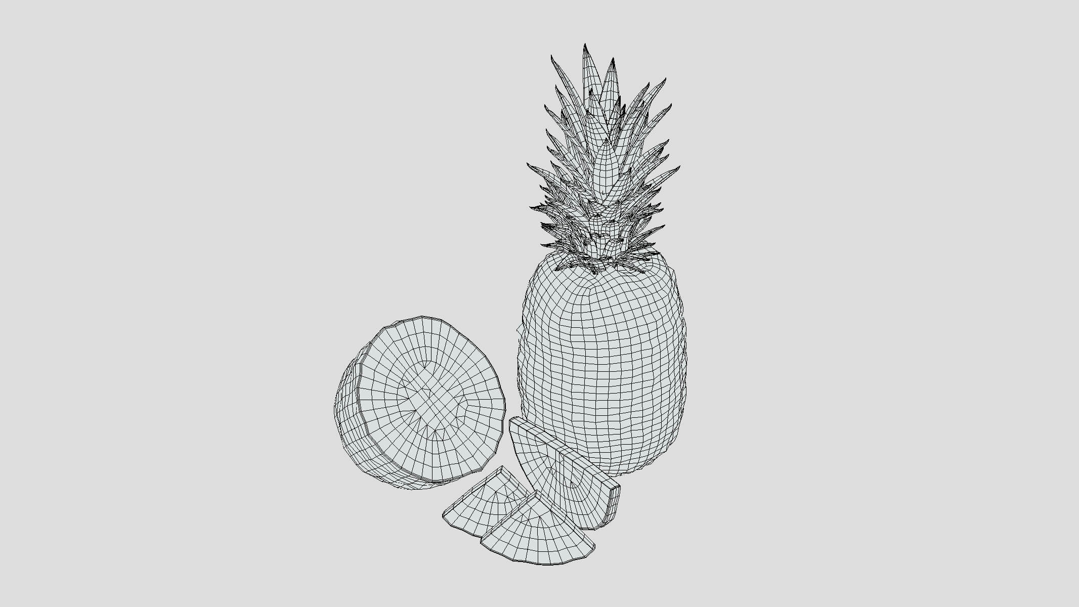 Pineapple Low Poly - 3D Model by frezzy