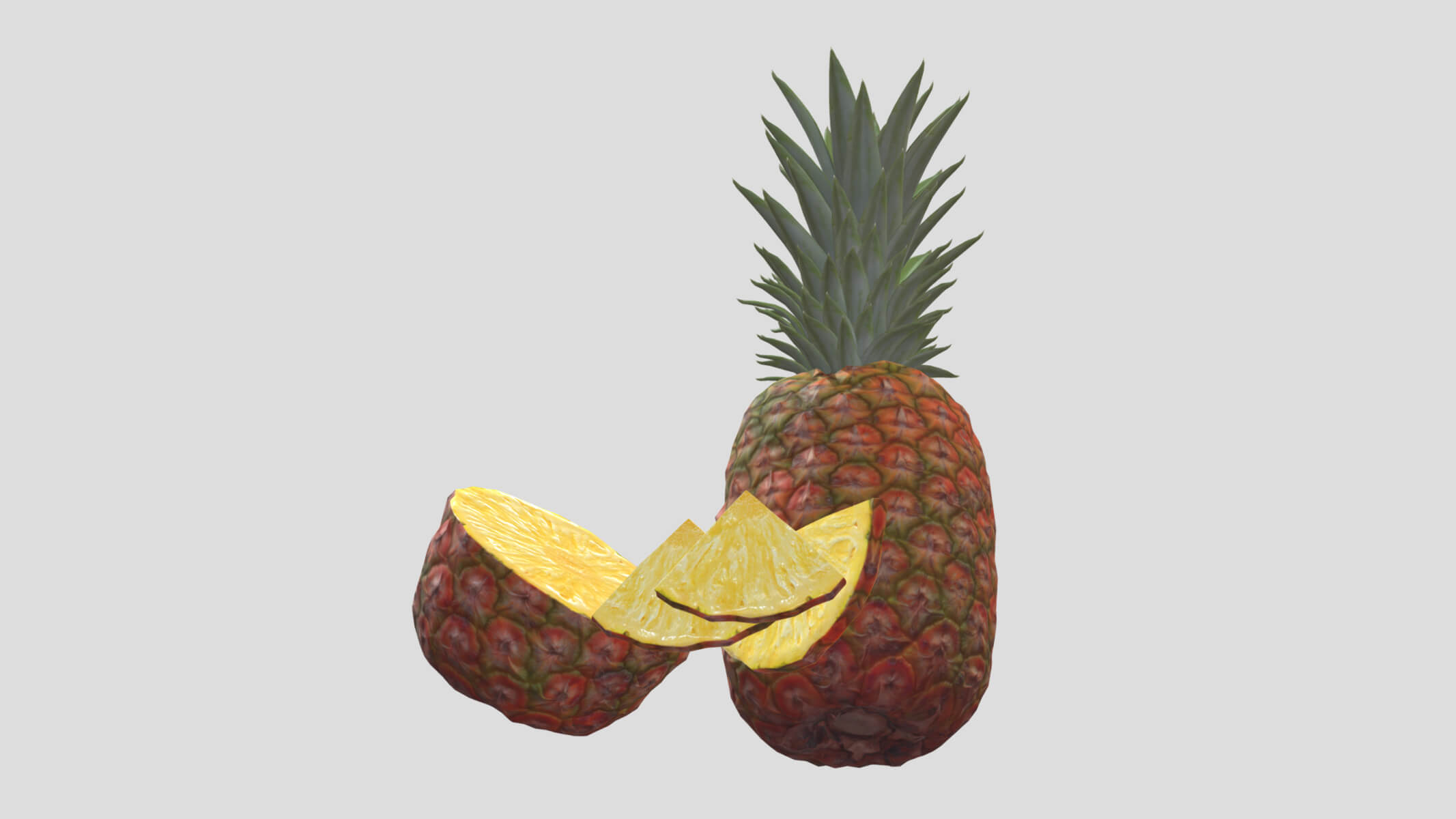 Pineapple Low Poly - 3D Model by frezzy