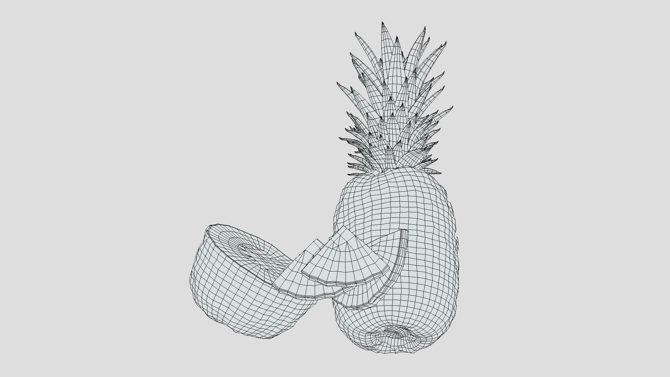 Pineapple Low Poly - 3D Model by frezzy