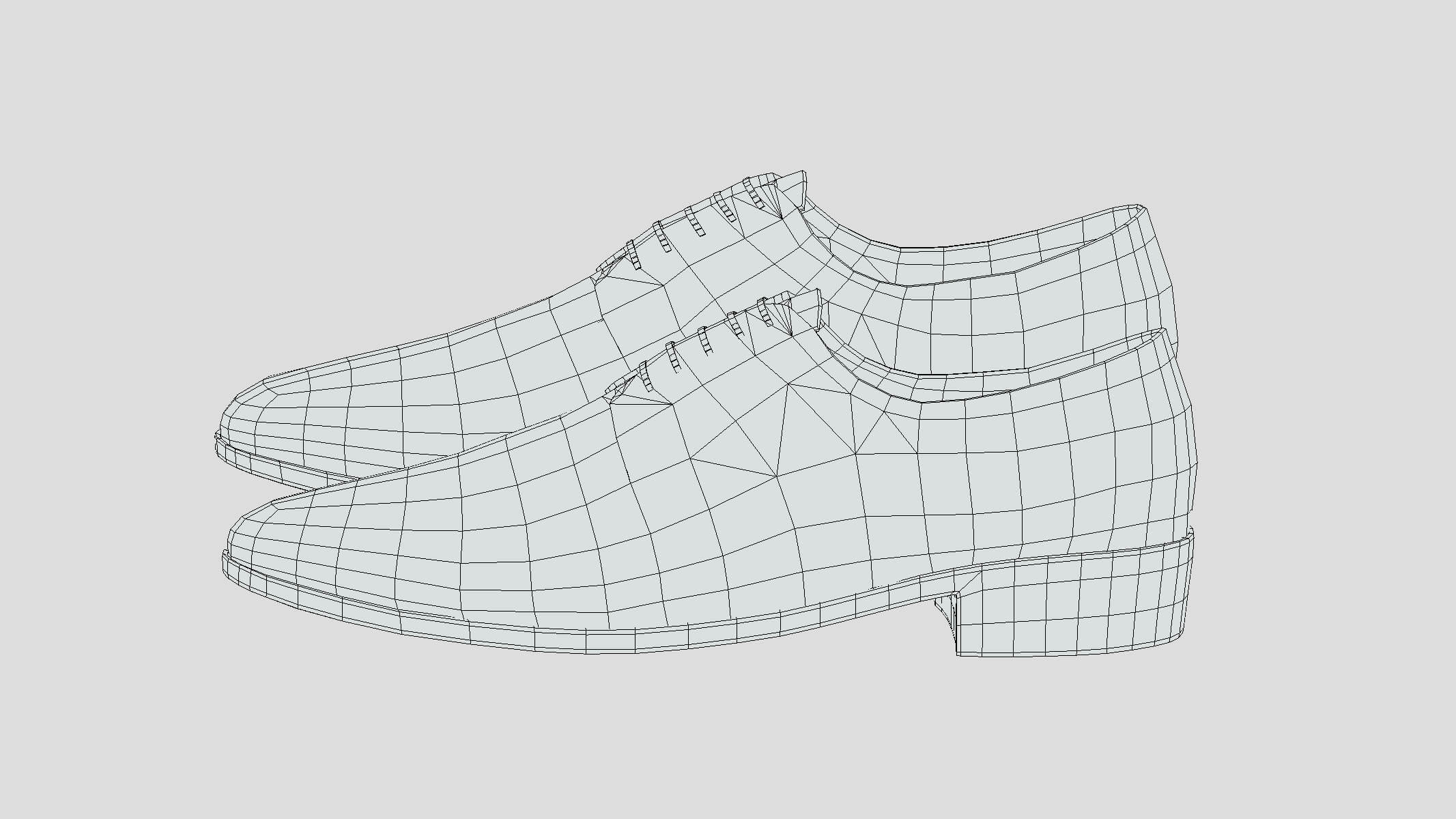 Plain Toe Bluchers Low Poly - 3D Model by frezzy