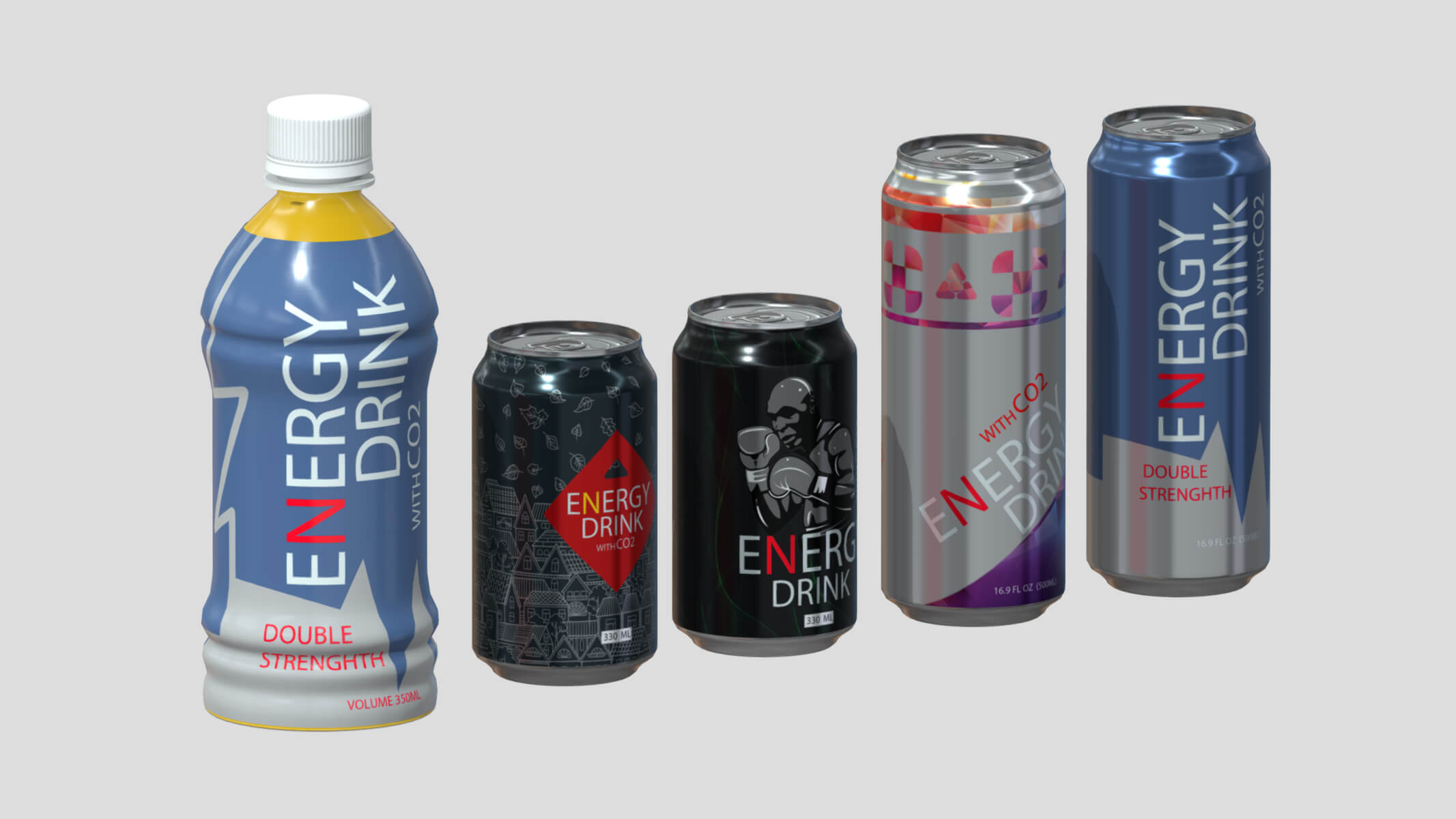 Power Energy Drink Low Poly - 3D Model by frezzy