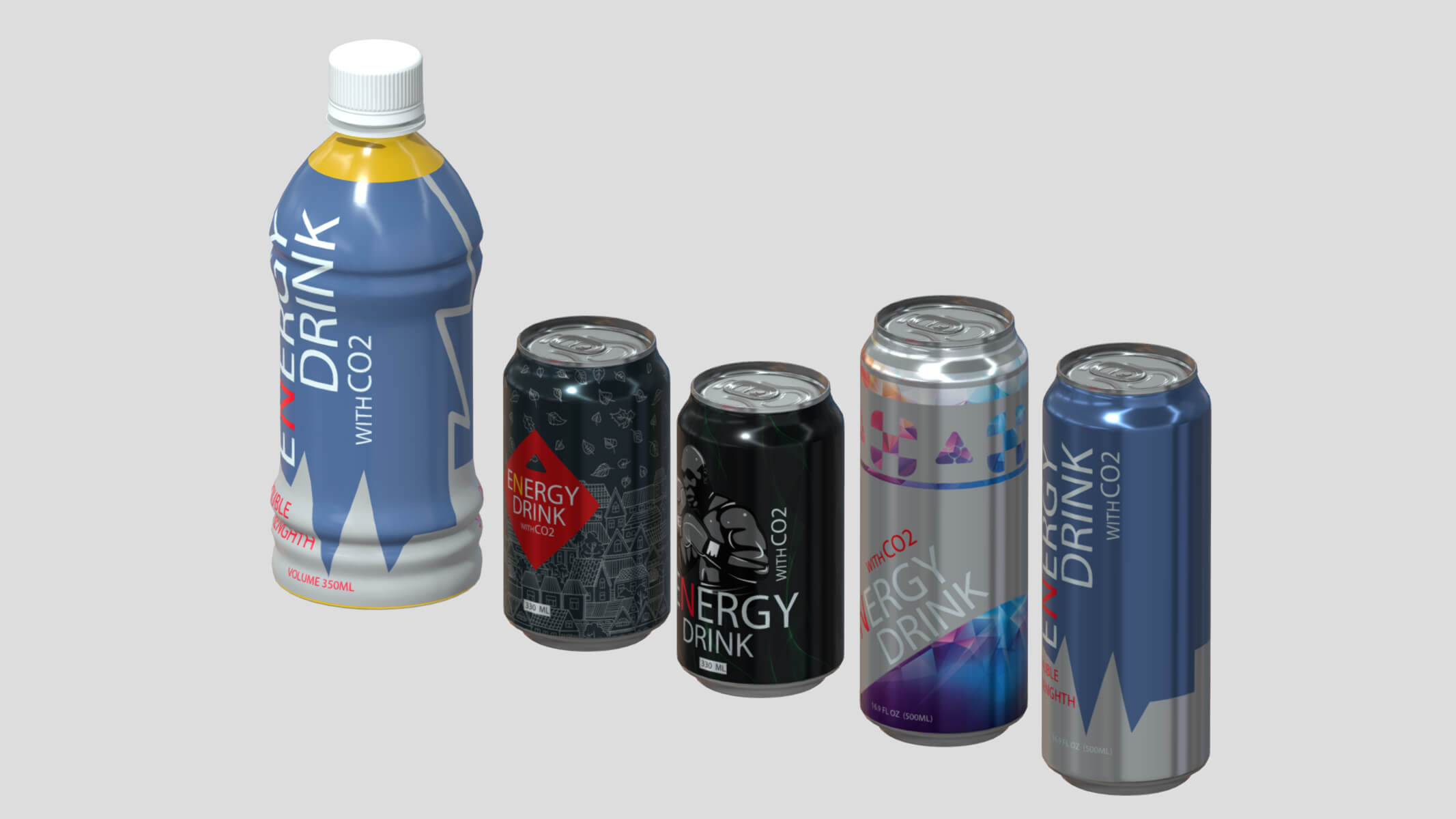 Power Energy Drink Low Poly - 3D Model by frezzy
