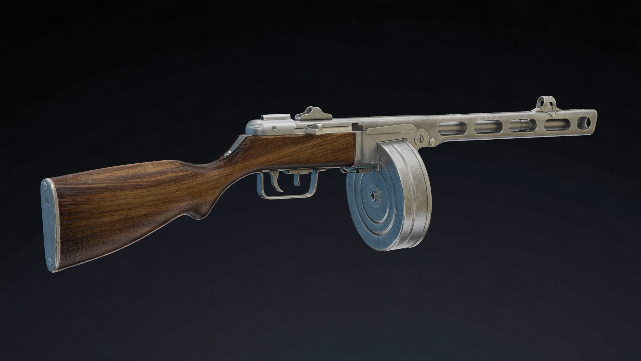 Ppsh-41 Low Poly 3D Model by frezzy