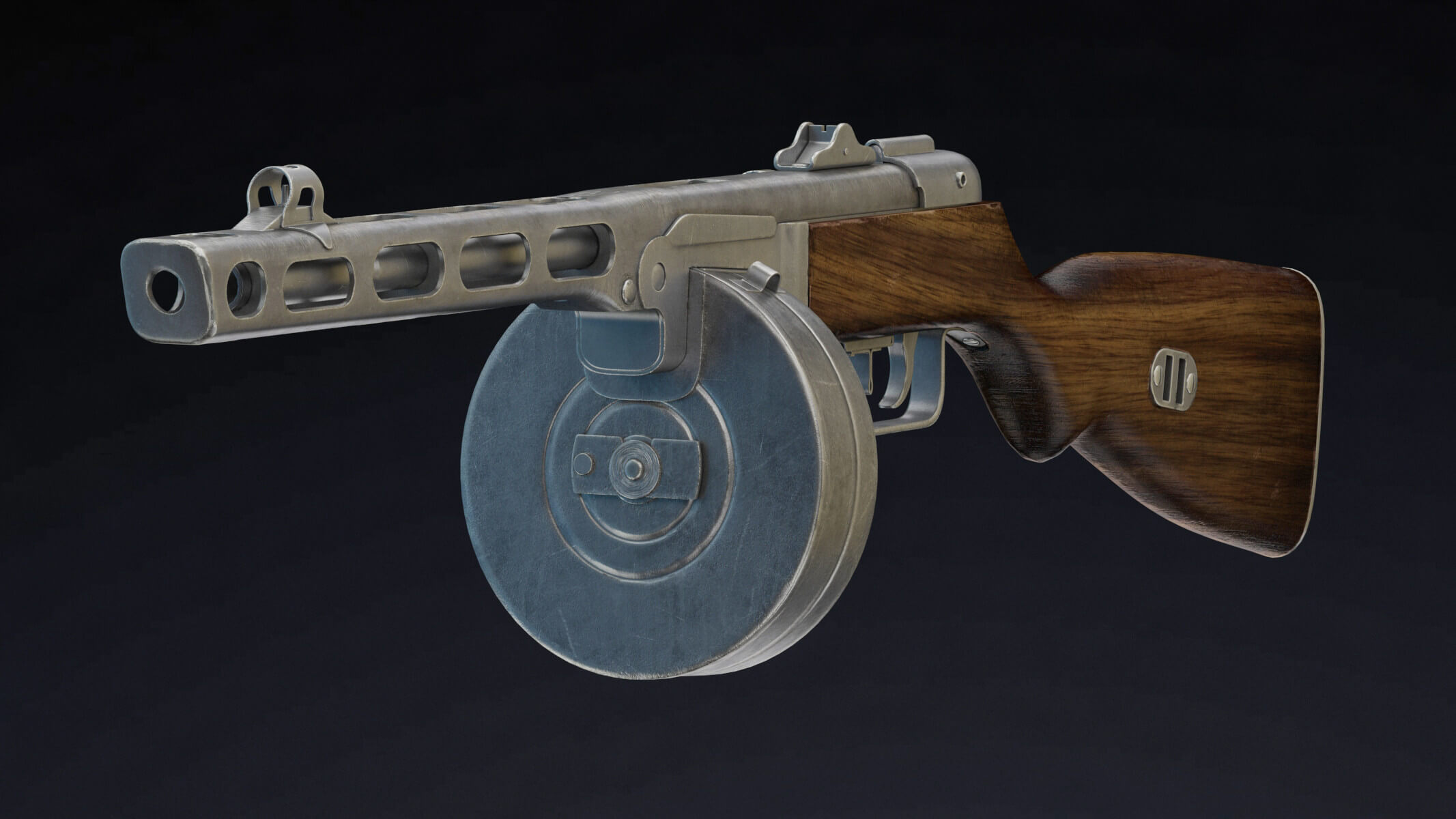 Ppsh-41 Low Poly 3D Model by frezzy