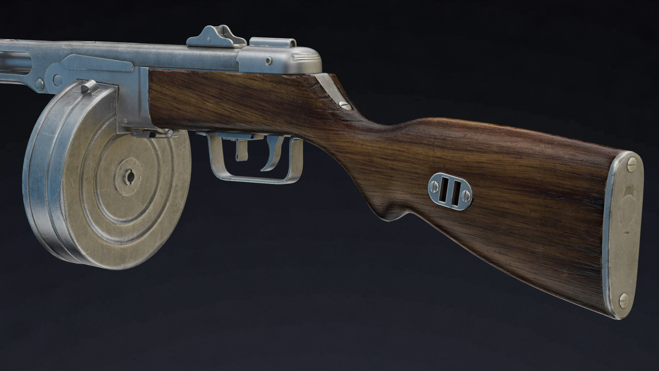 Ppsh-41 Low Poly 3D Model by frezzy