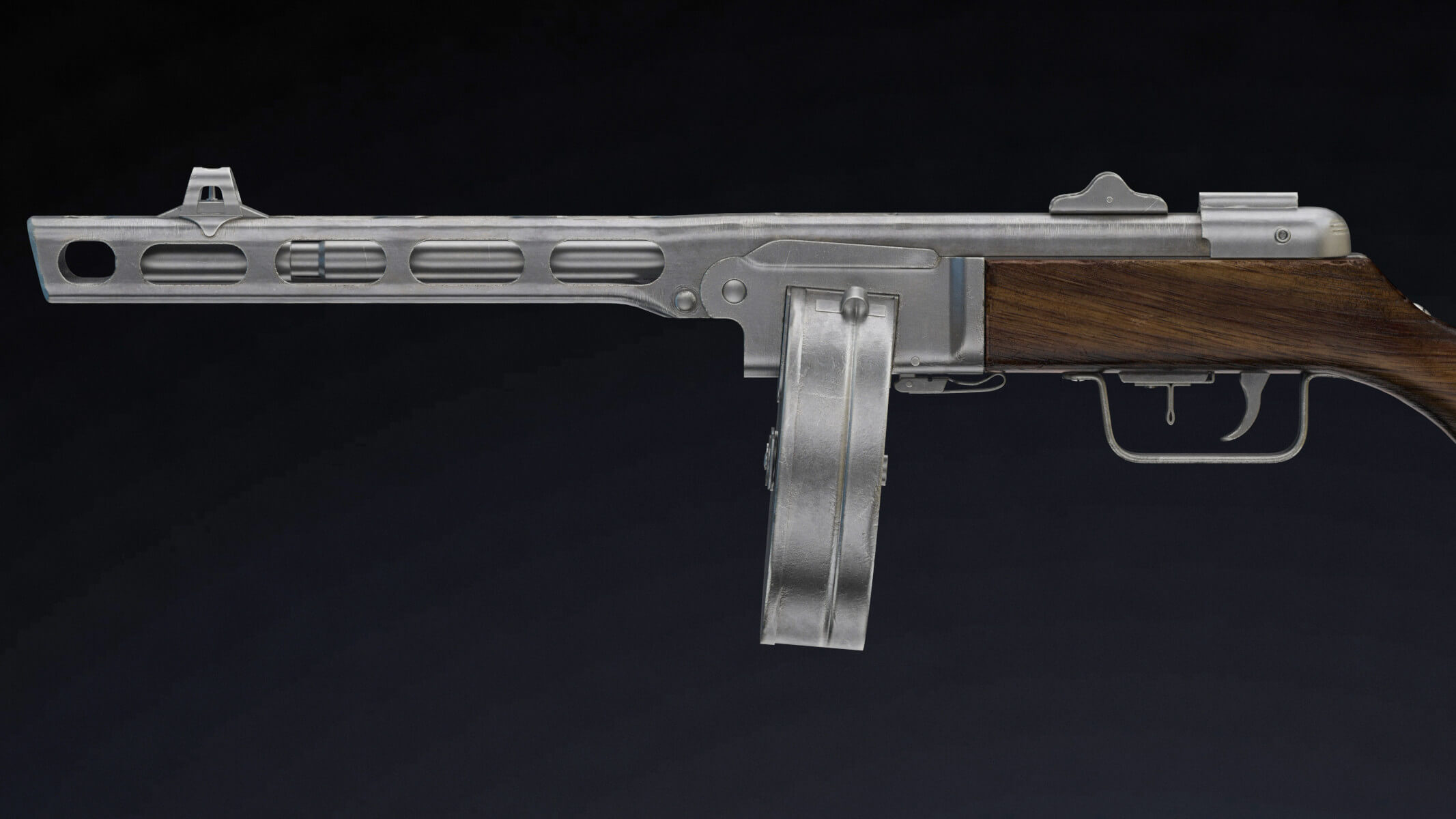 Ppsh-41 Low Poly 3D Model by frezzy