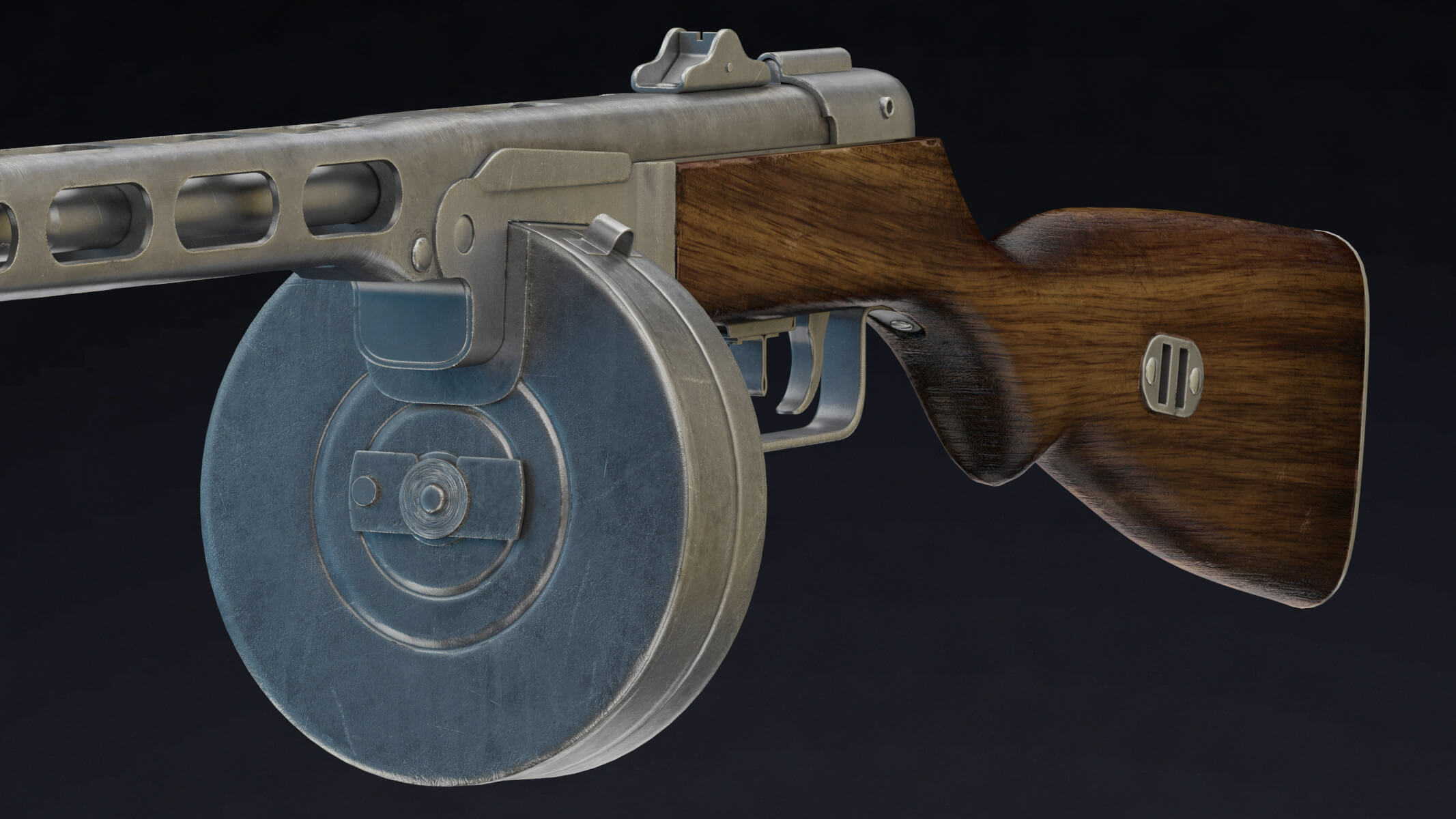 Ppsh-41 Low Poly 3D Model by frezzy