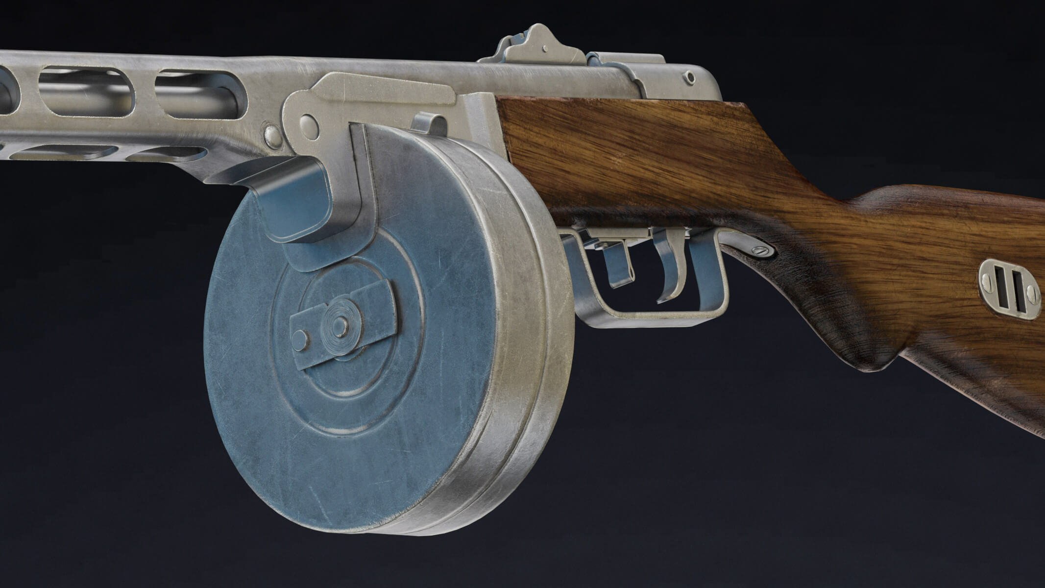 Ppsh-41 Low Poly 3D Model by frezzy