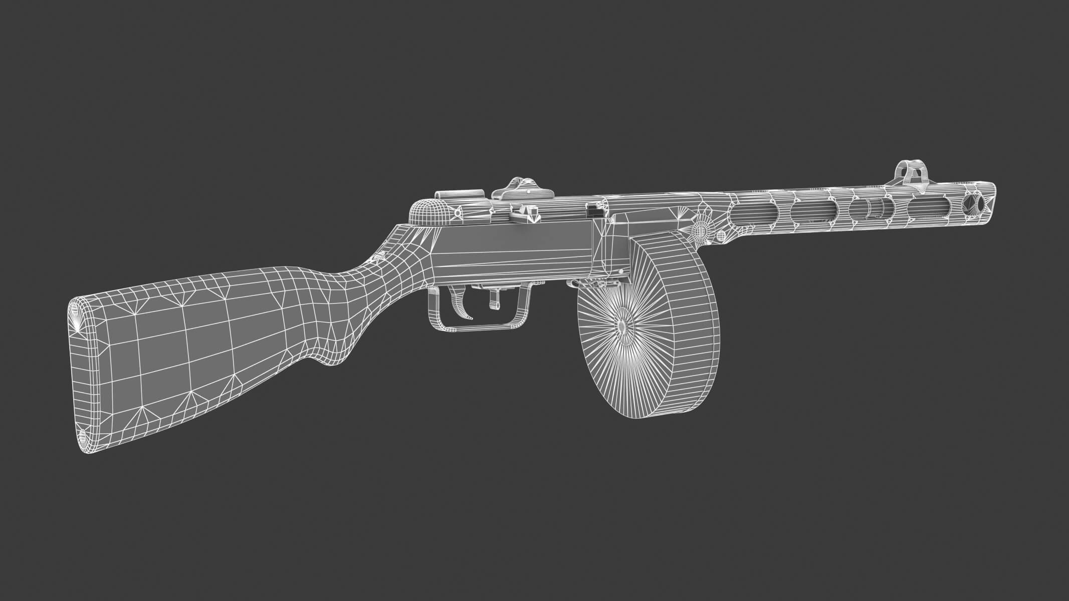 Ppsh-41 Low Poly 3D Model by frezzy