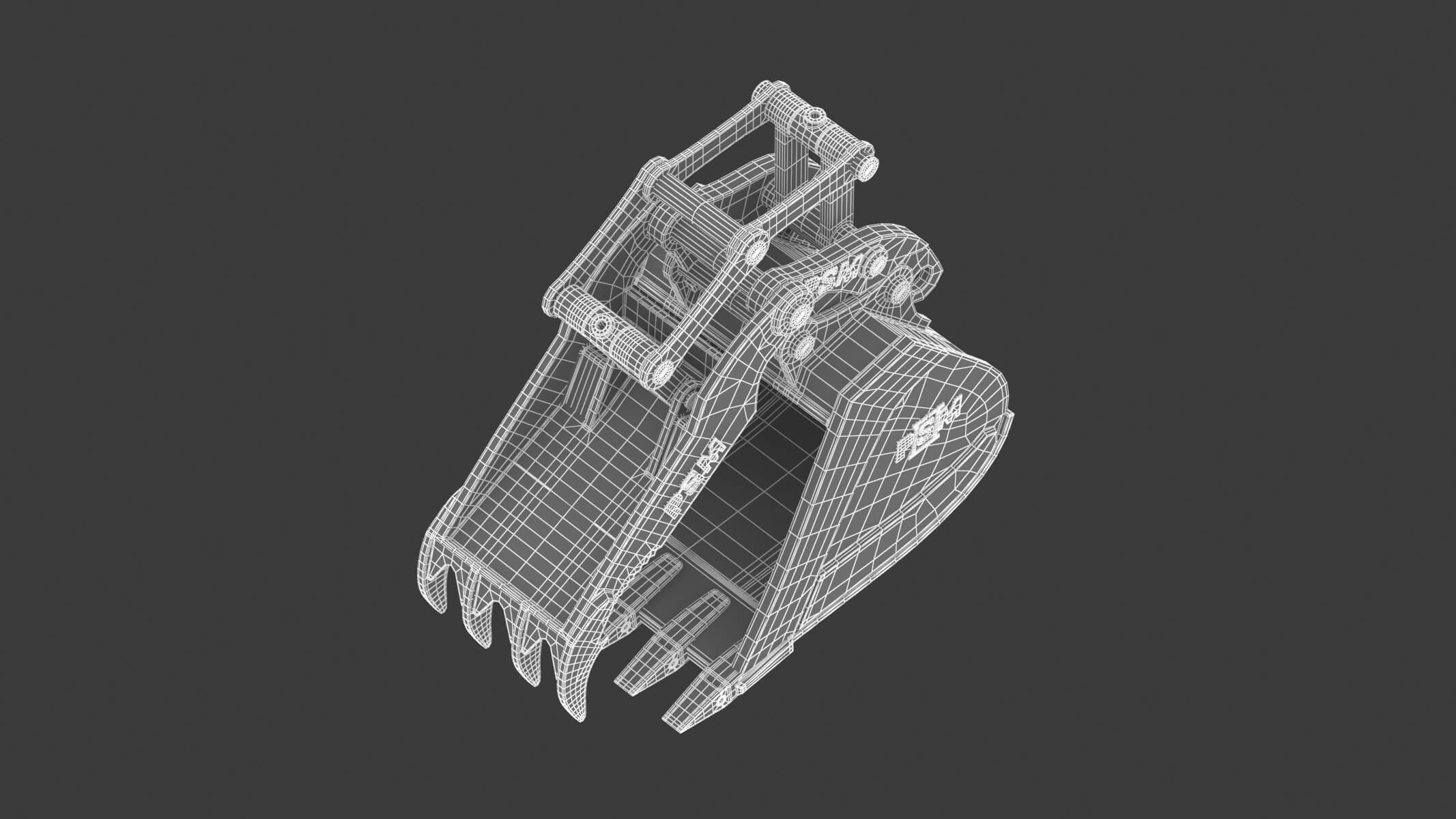 Psm Bucket Progressive Link Hydraulic Thumbs - 3D Model by frezzy