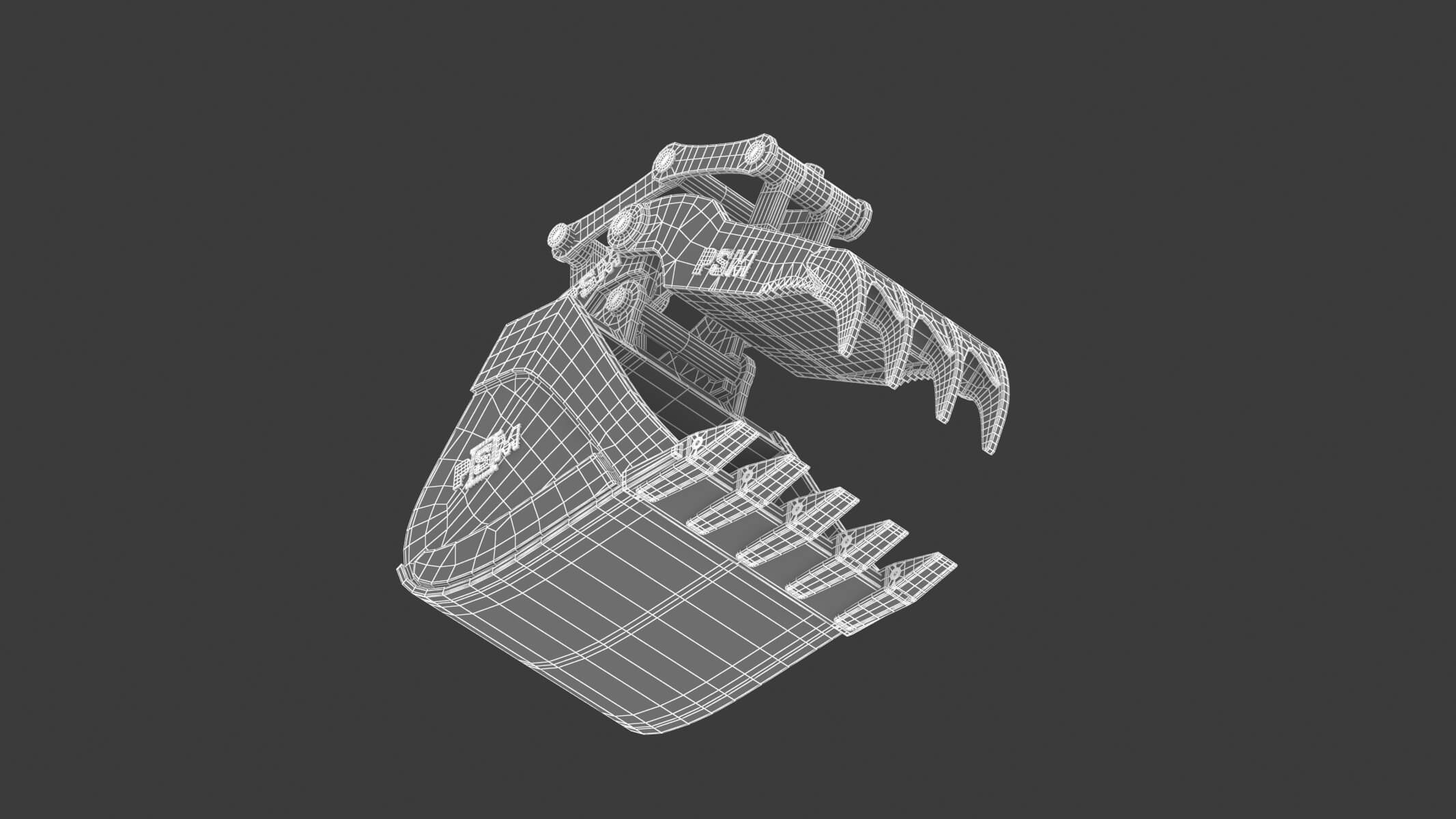 Psm Bucket Progressive Link Hydraulic Thumbs - 3D Model by frezzy