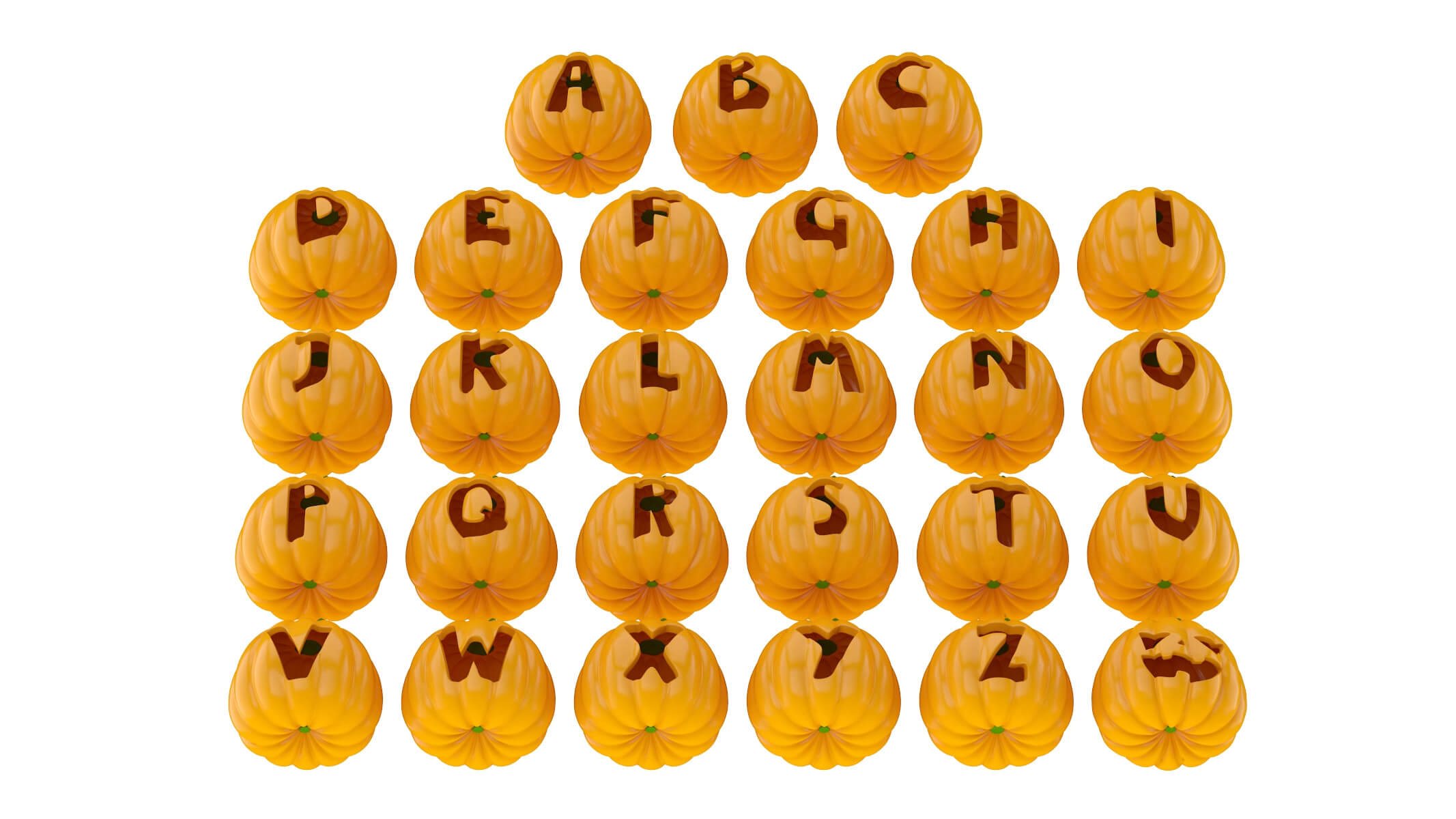 Pumpkin Alphabet - 3D Model by frezzy