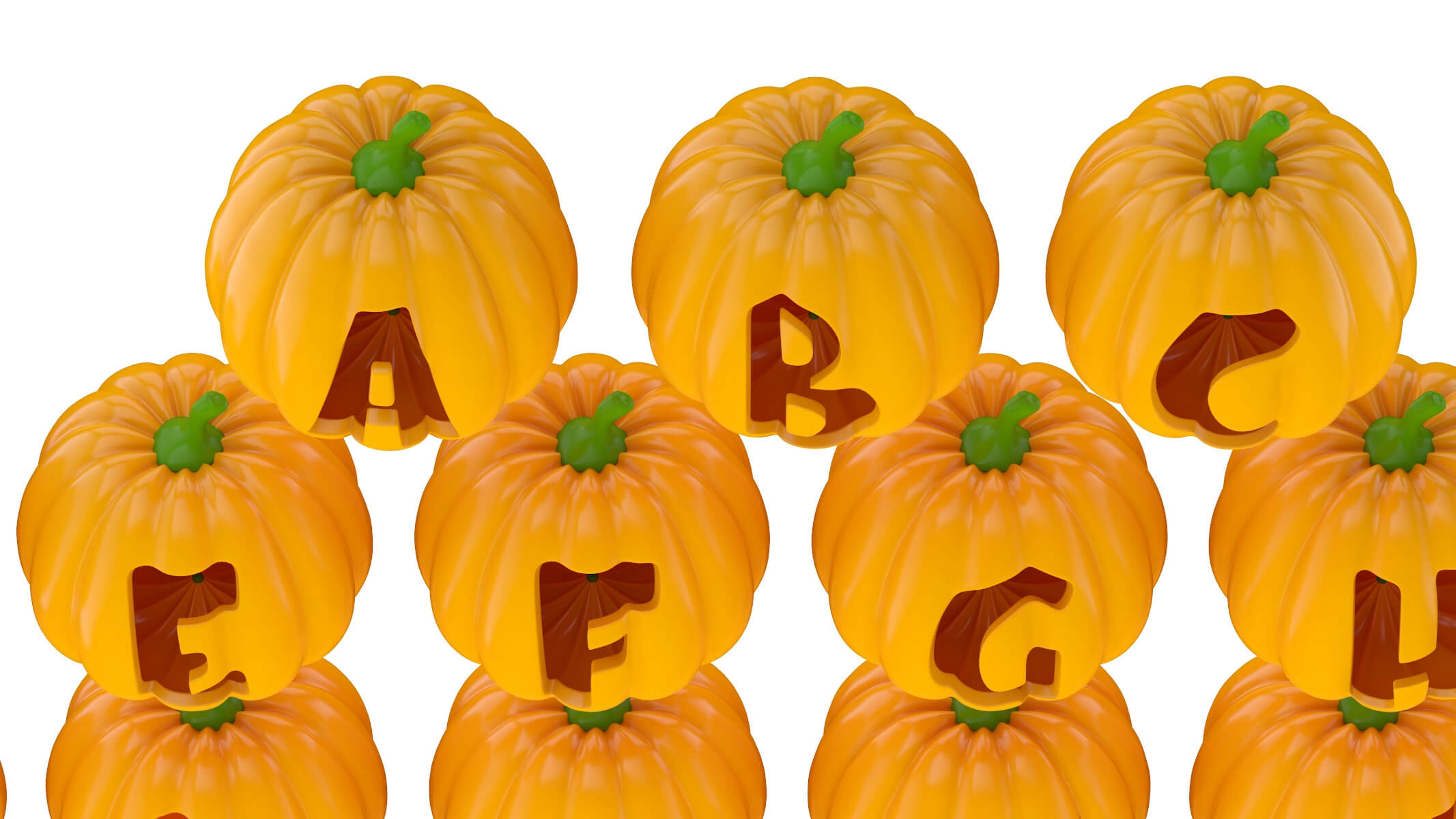 Pumpkin Alphabet - 3D Model by frezzy