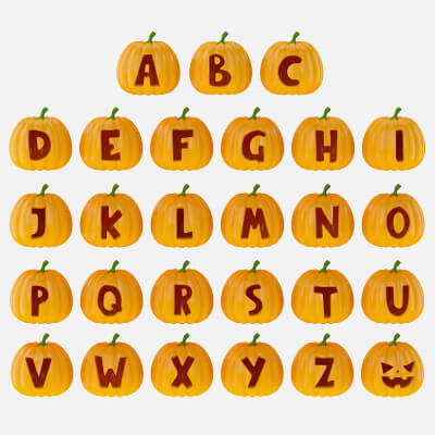 Pumpkin Alphabet - 3D Model by frezzy