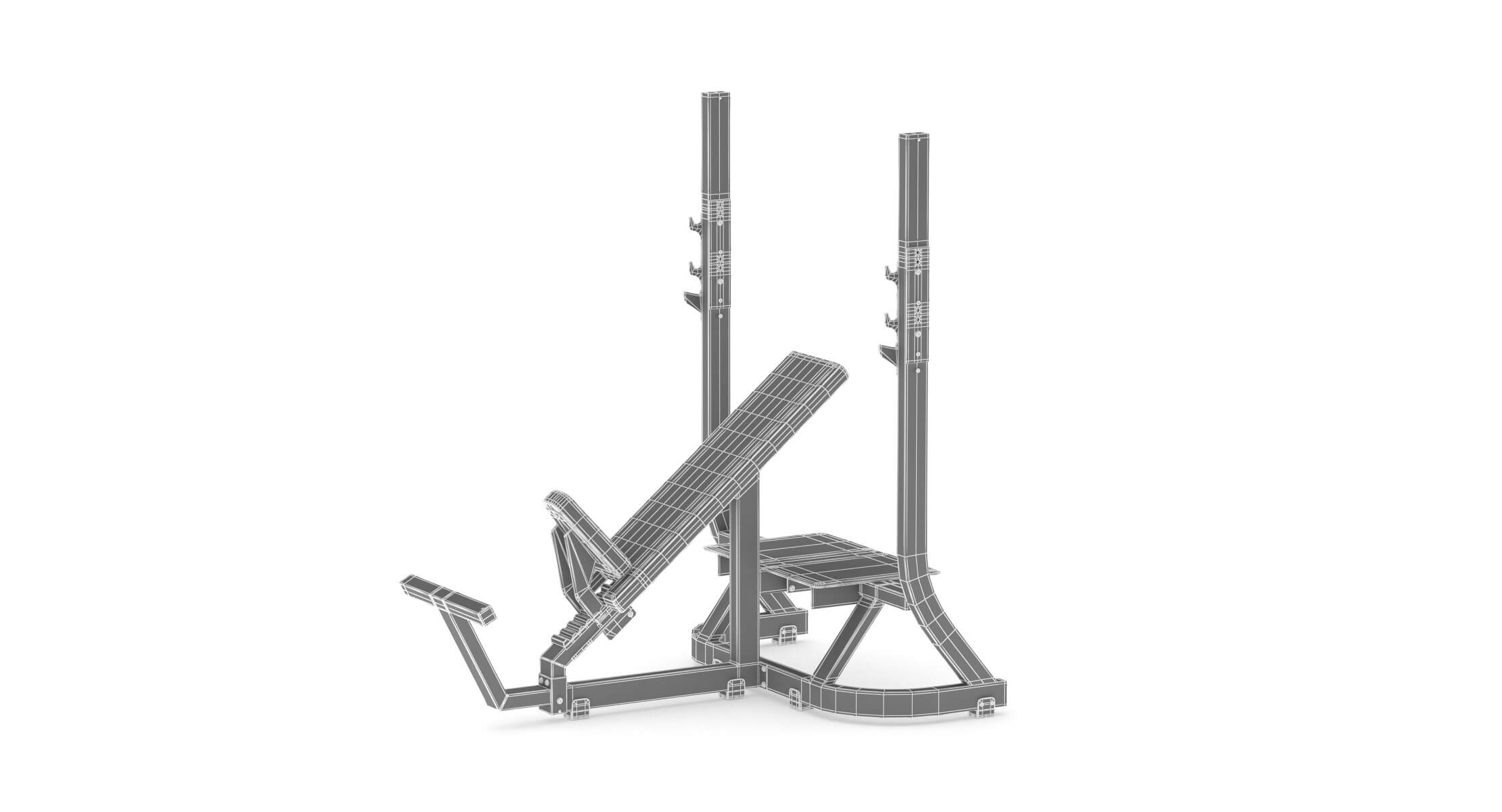 Pure Olympic Incline Bench - 3D Model by frezzy