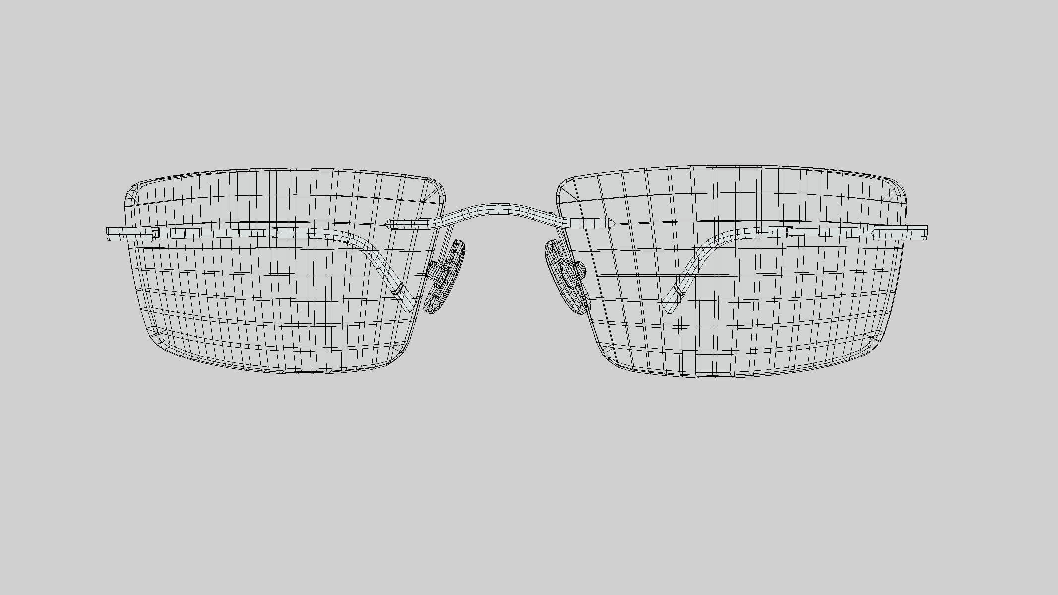Rectangular Rimless Eyeglasses Low Poly - 3D Model by frezzy