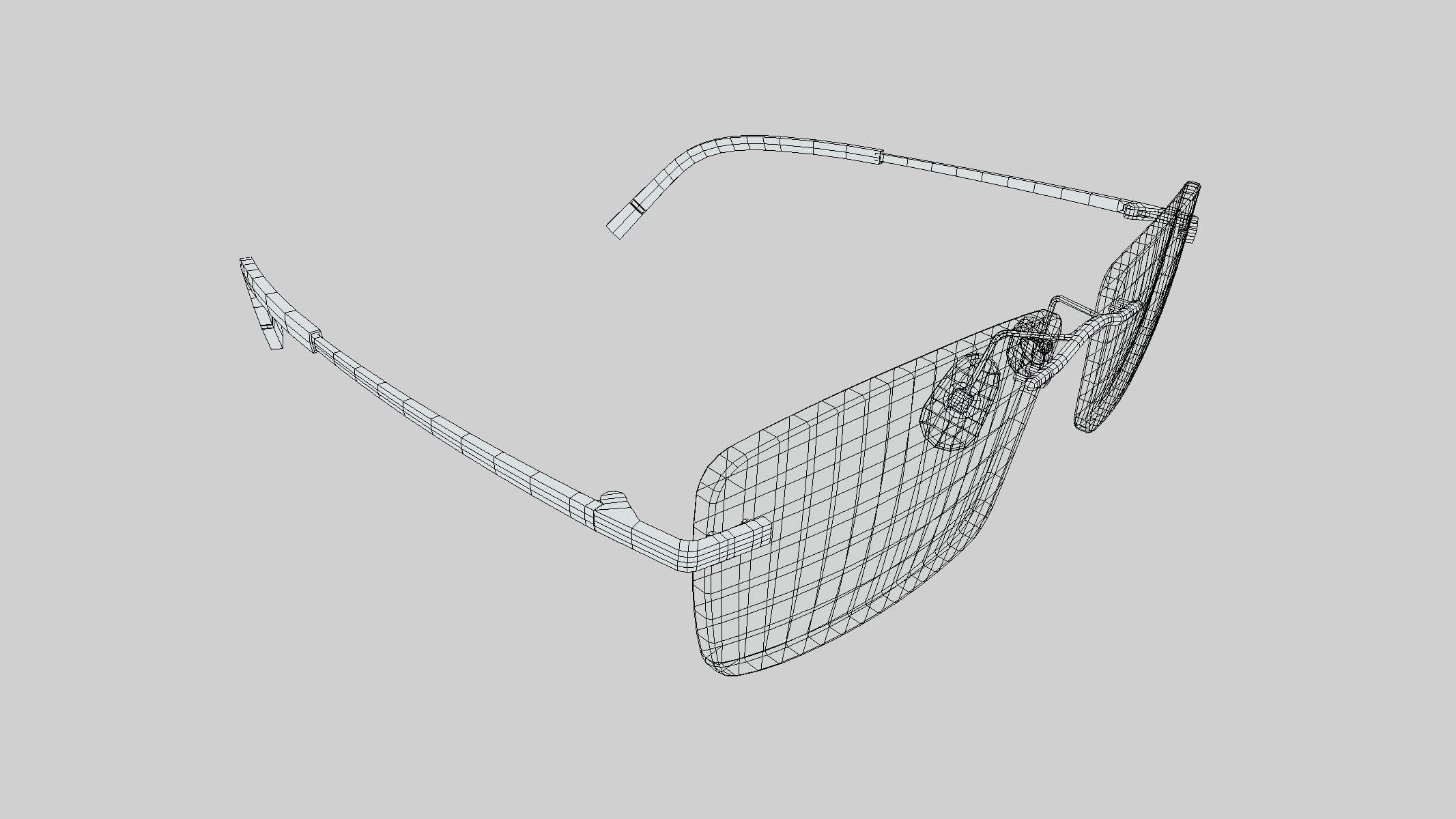 Rectangular Rimless Eyeglasses Low Poly - 3D Model by frezzy