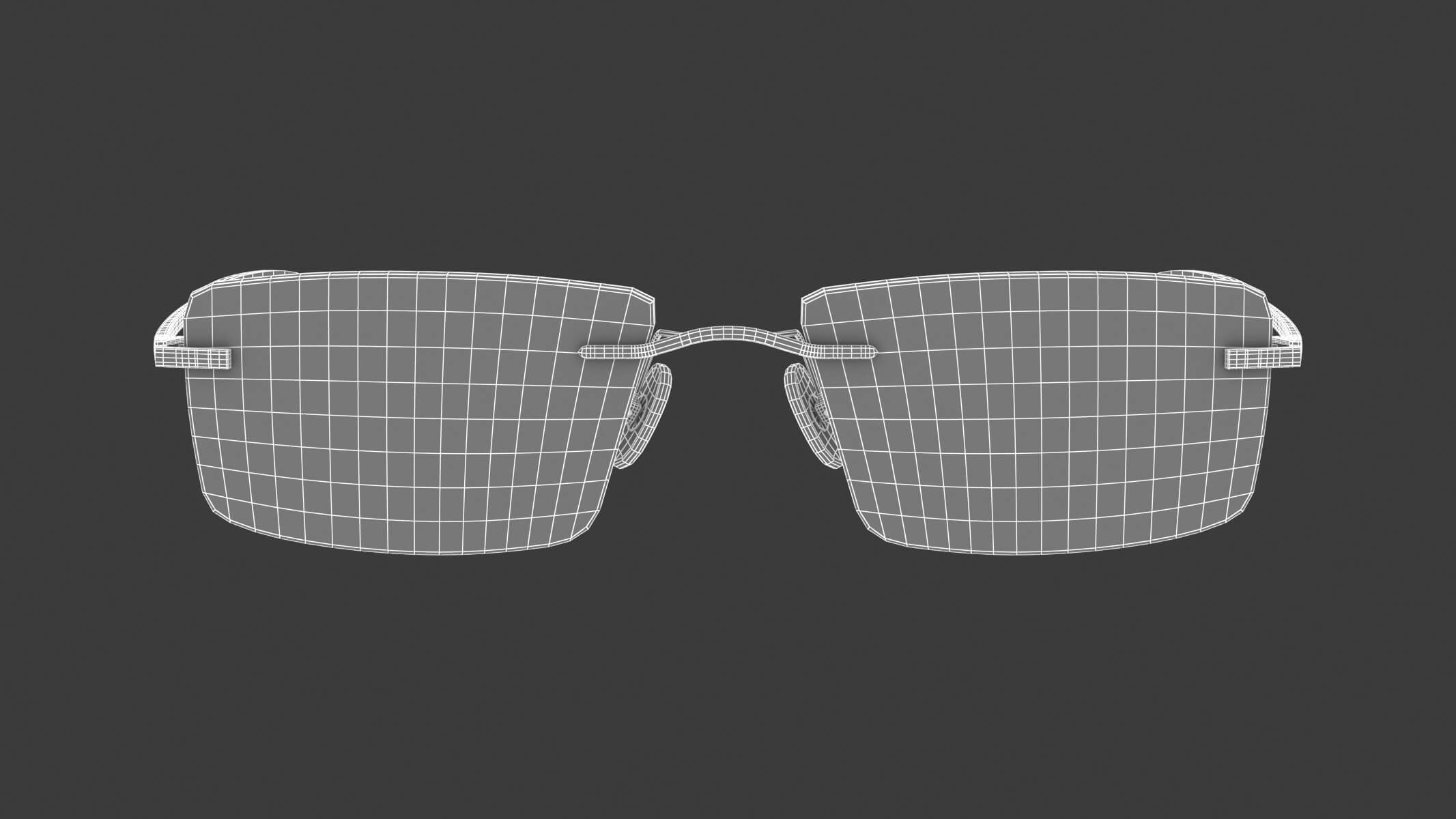 Rectangular Rimless Eyeglasses - 3D Model by frezzy